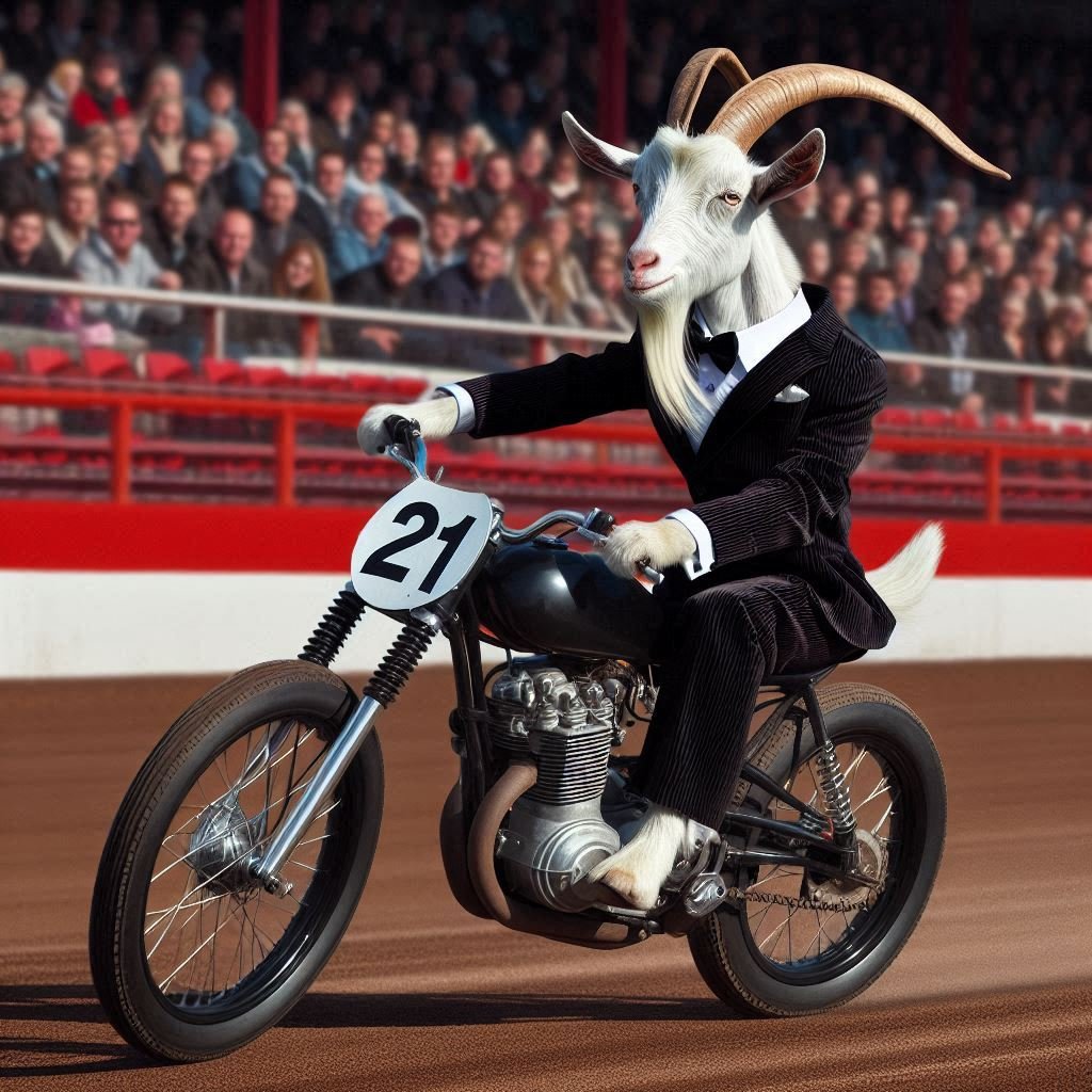 Jigsaw Puzzle | 49 pieces | Billy goat in a dinner suit riding a ...