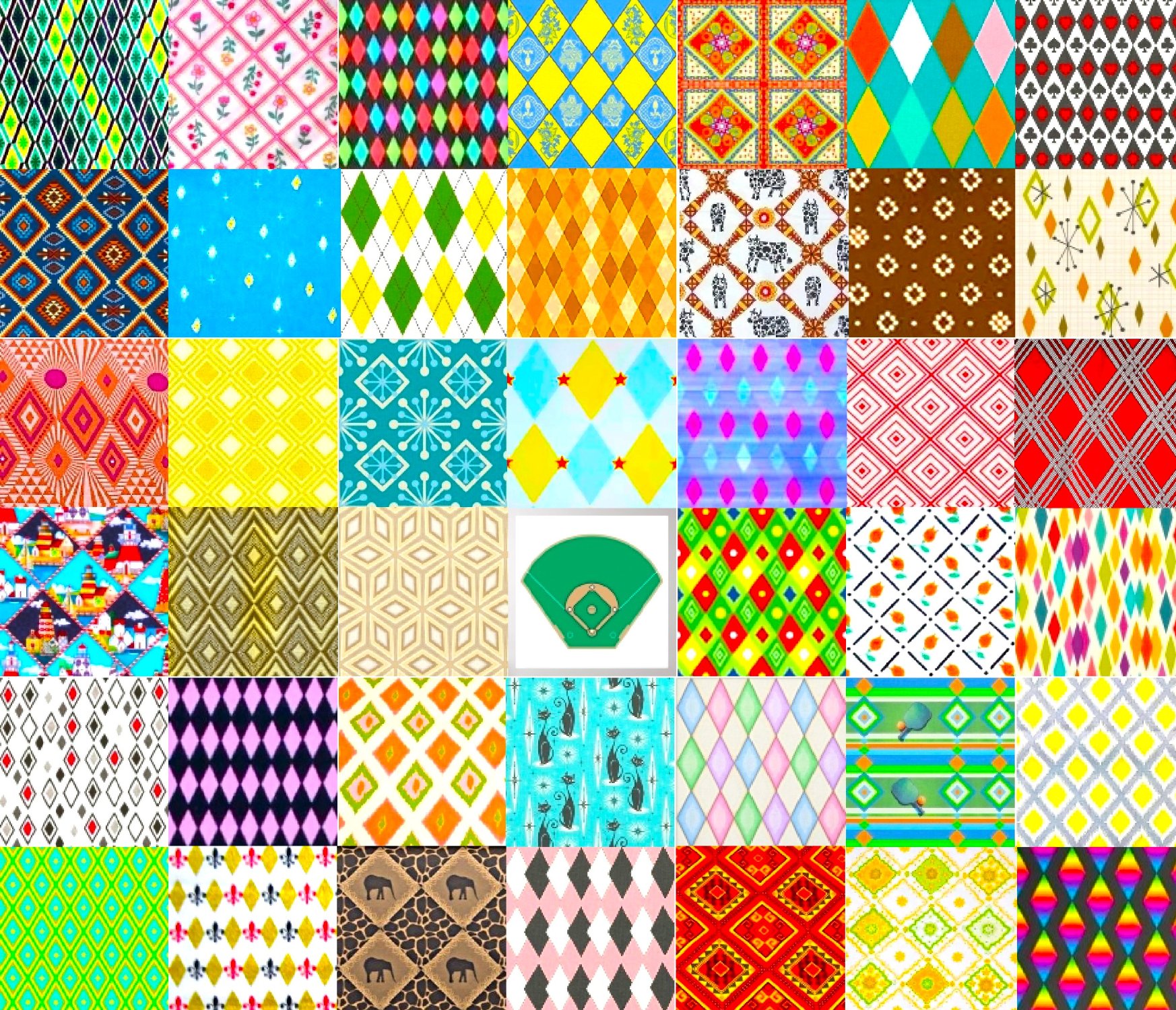 Solve PATCHWORK DIAMONDS 77 jigsaw puzzle online with 72 pieces