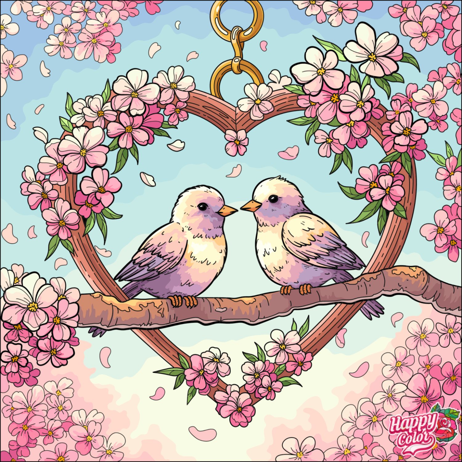 Solve Little Lovebirds jigsaw puzzle online with 100 pieces