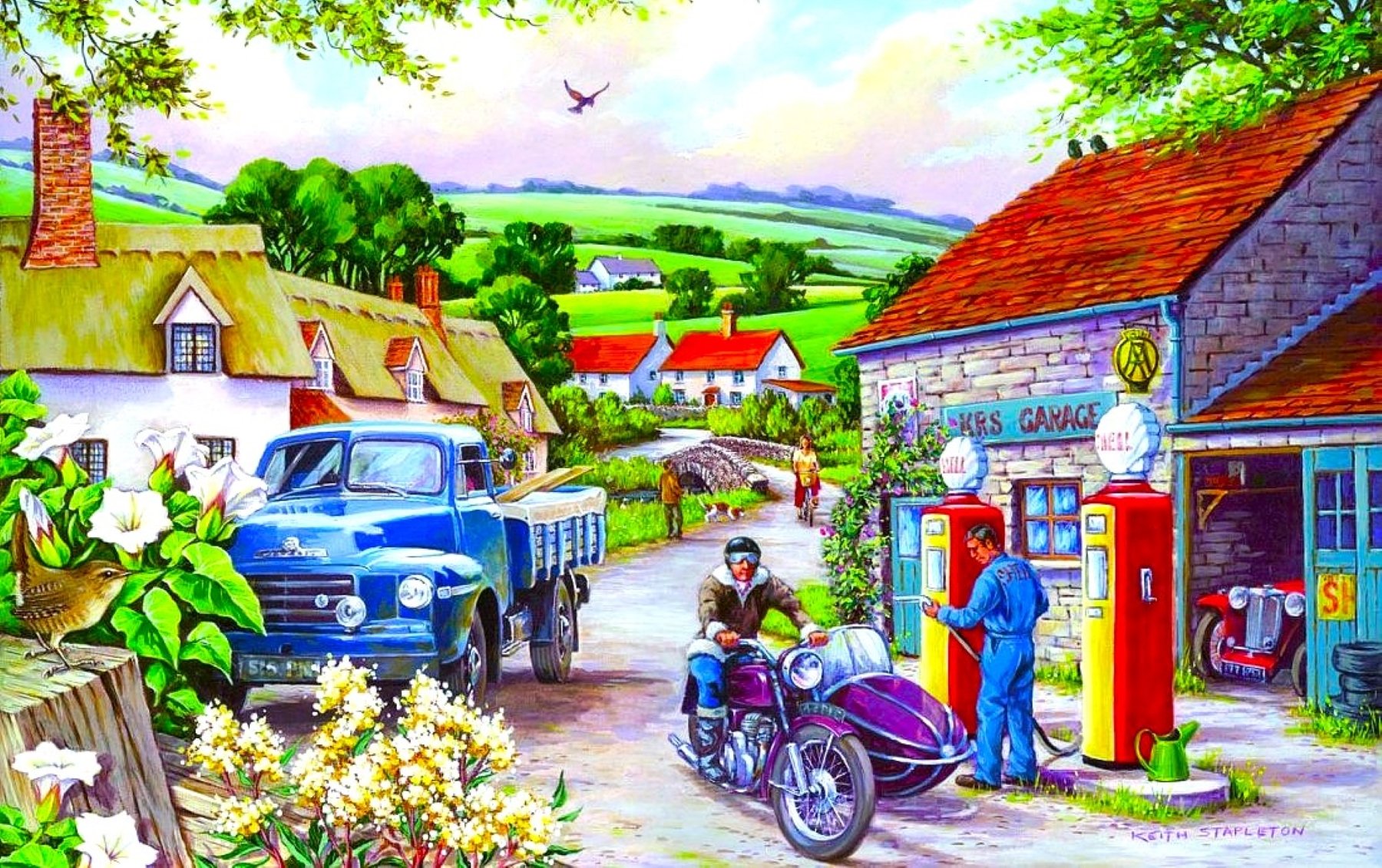 Solve Village Gas Station jigsaw puzzle online with 345 pieces