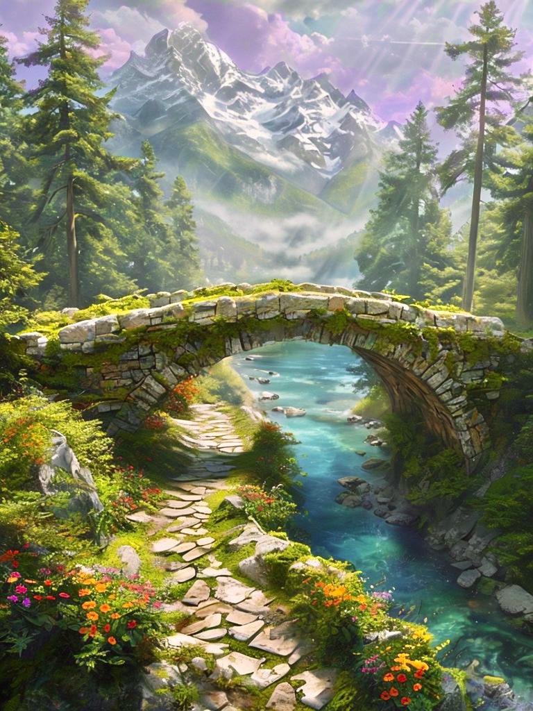 Solve Wishing Bridge (resize 12-238) jigsaw puzzle online with 63 pieces