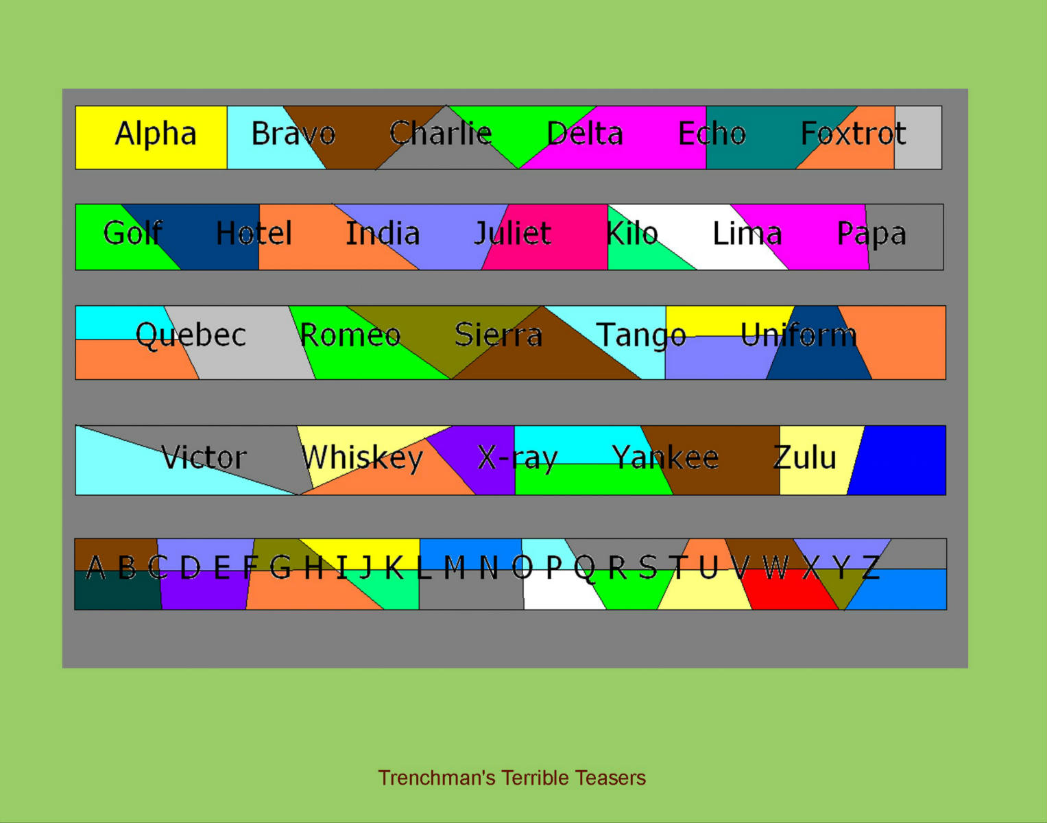 Solve International Letter Code jigsaw puzzle online with 208 pieces