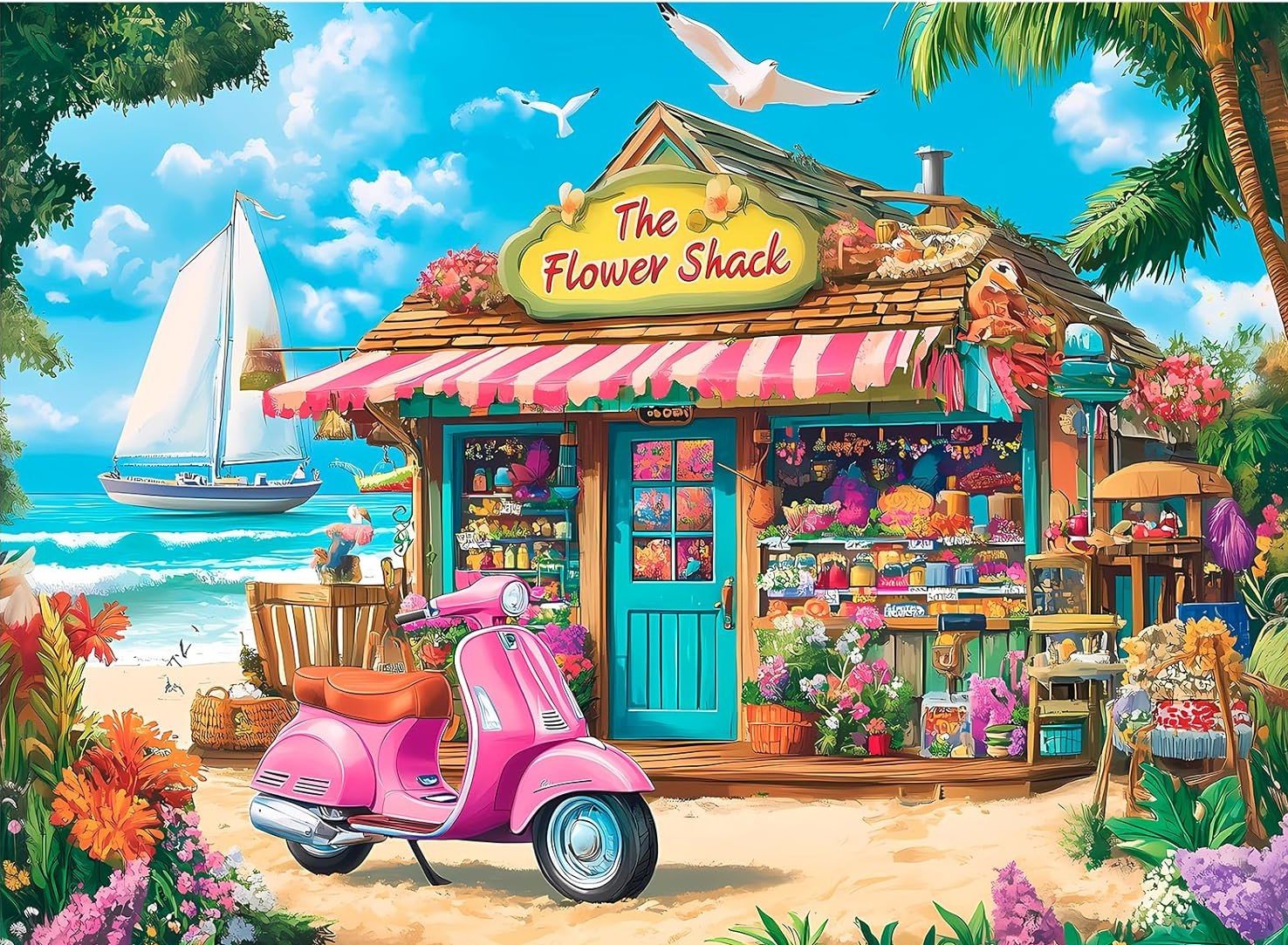 Solve The Flower Shack jigsaw puzzle online with 88 pieces