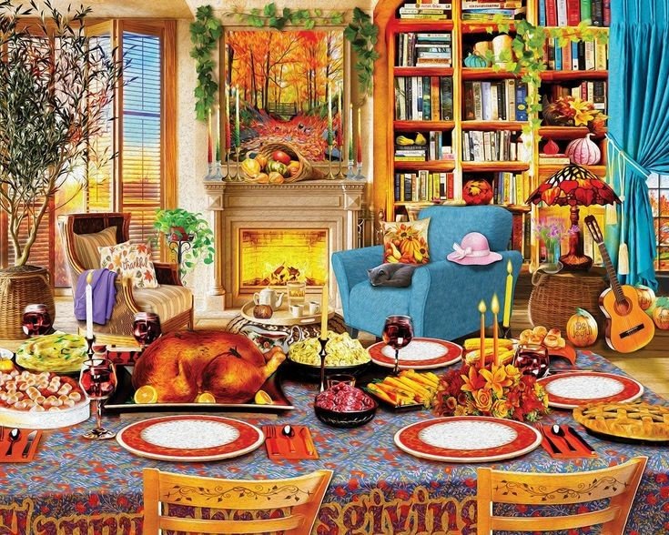 Solve Happy Thanksgiving jigsaw puzzle online with 63 pieces