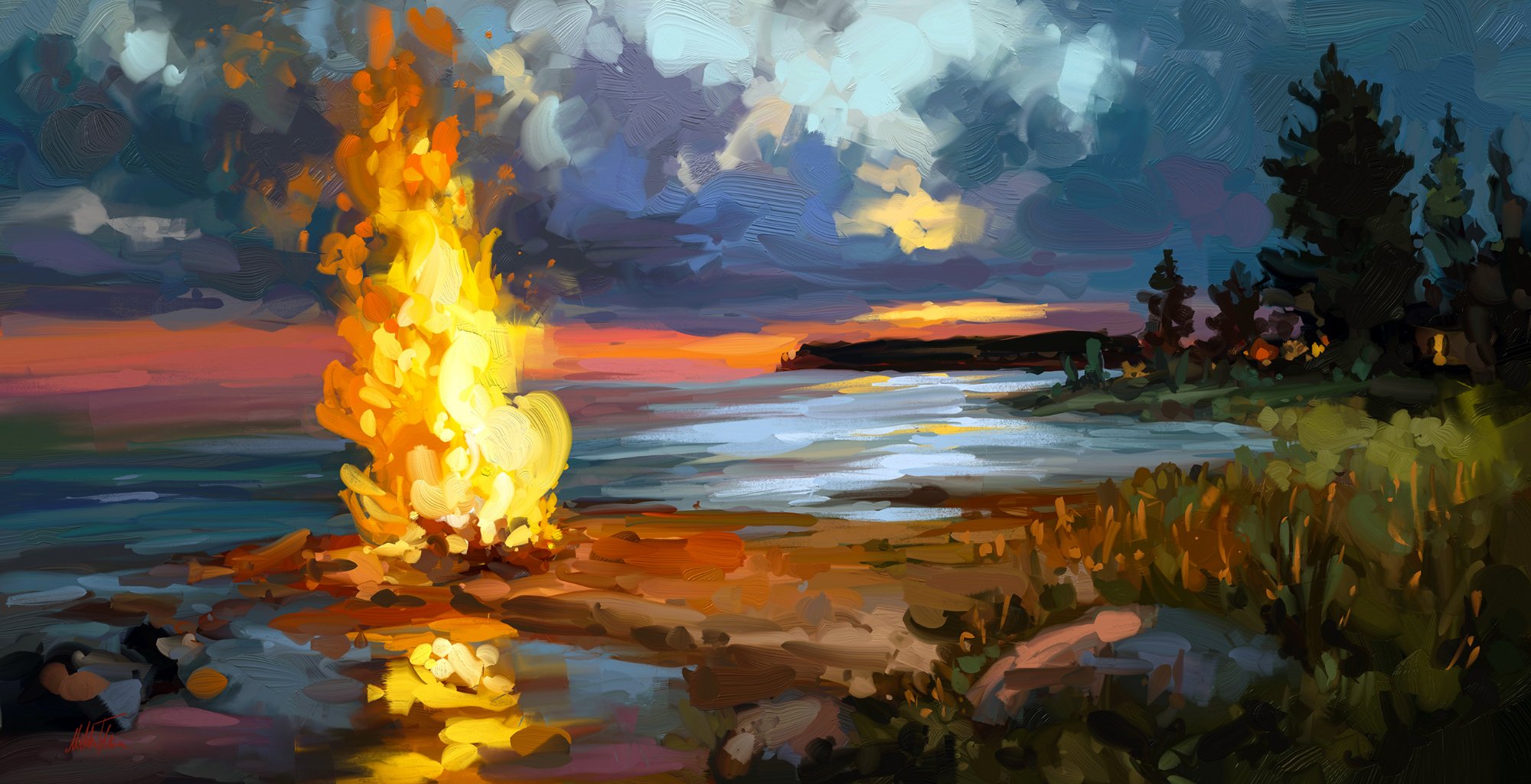 Solve Midsummer night jigsaw puzzle online with 98 pieces