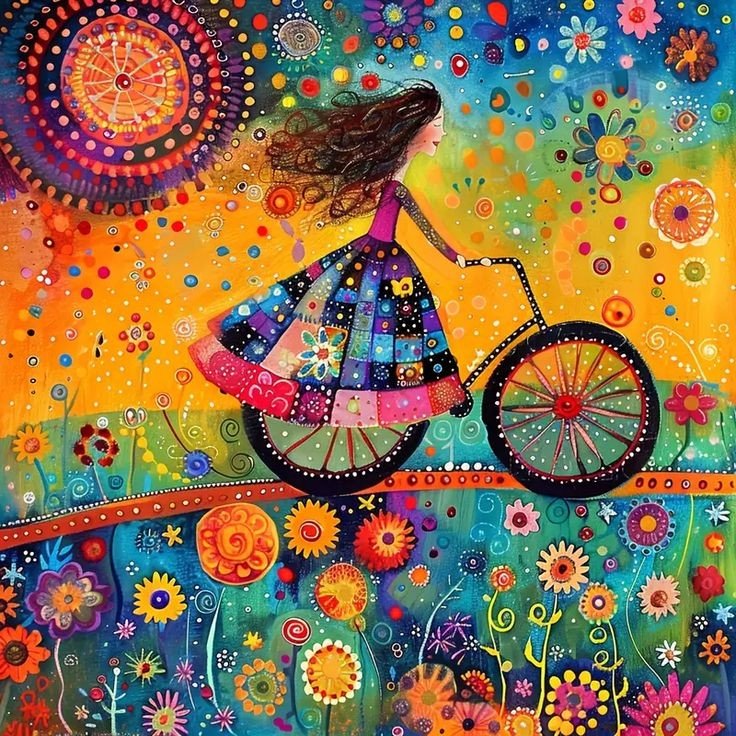 Solve Riding on my Bike jigsaw puzzle online with 64 pieces