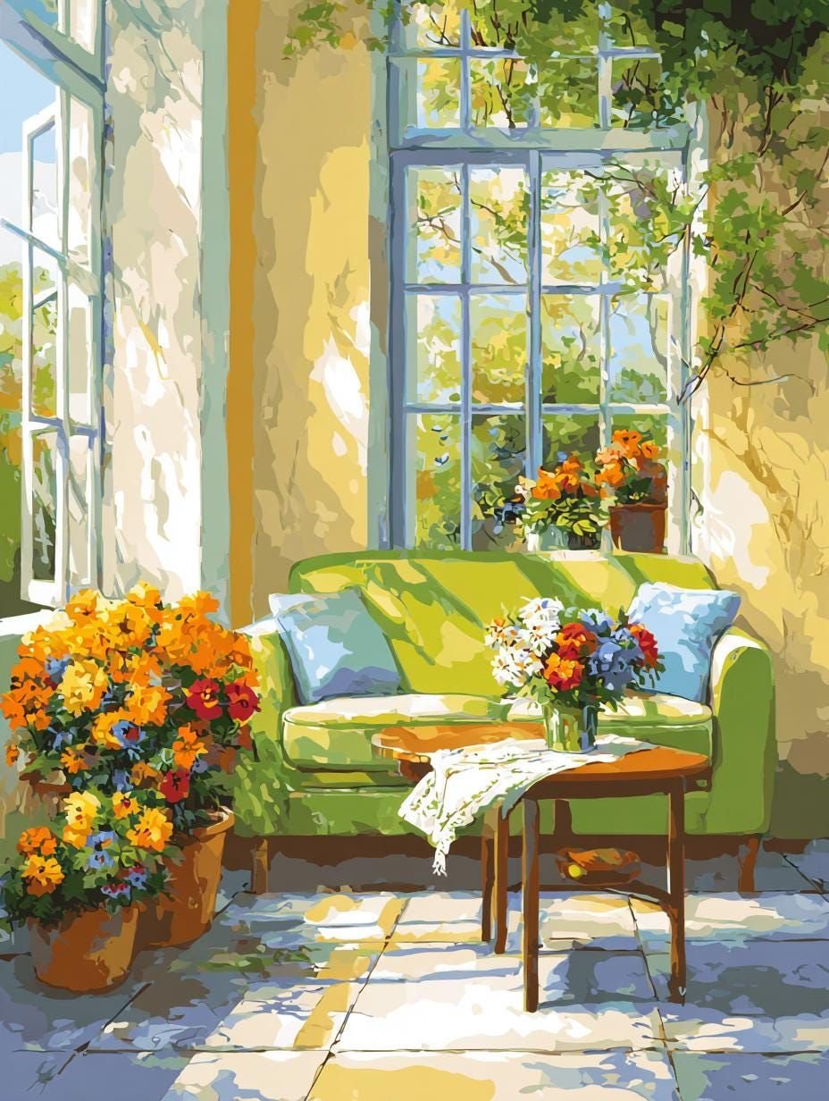 Jigsaw Puzzle | 80 pieces | Sunny Courtyard | Jigidi