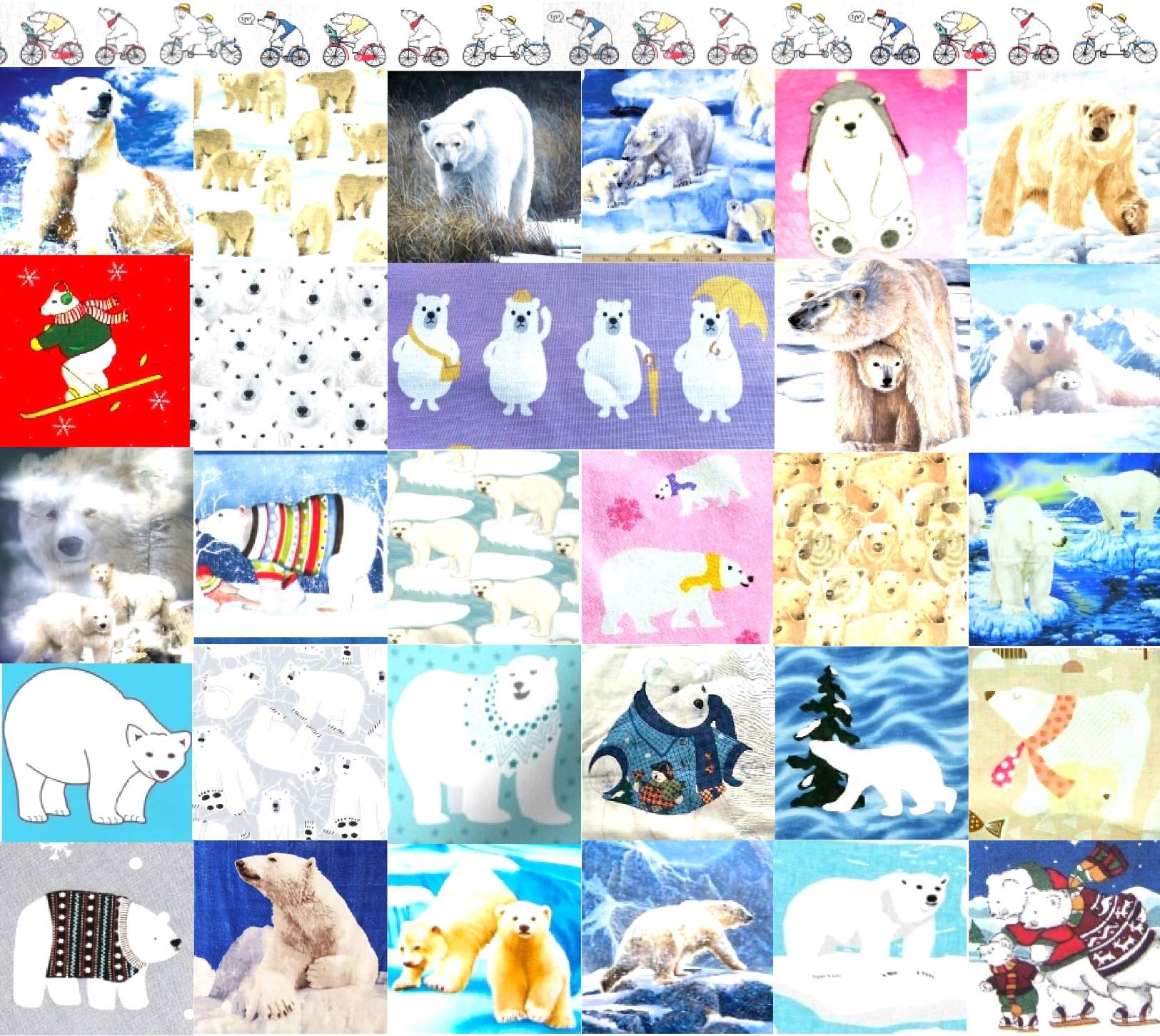 Solve PATCHWORK POLAR BEARS 23 jigsaw puzzle online with 156 pieces