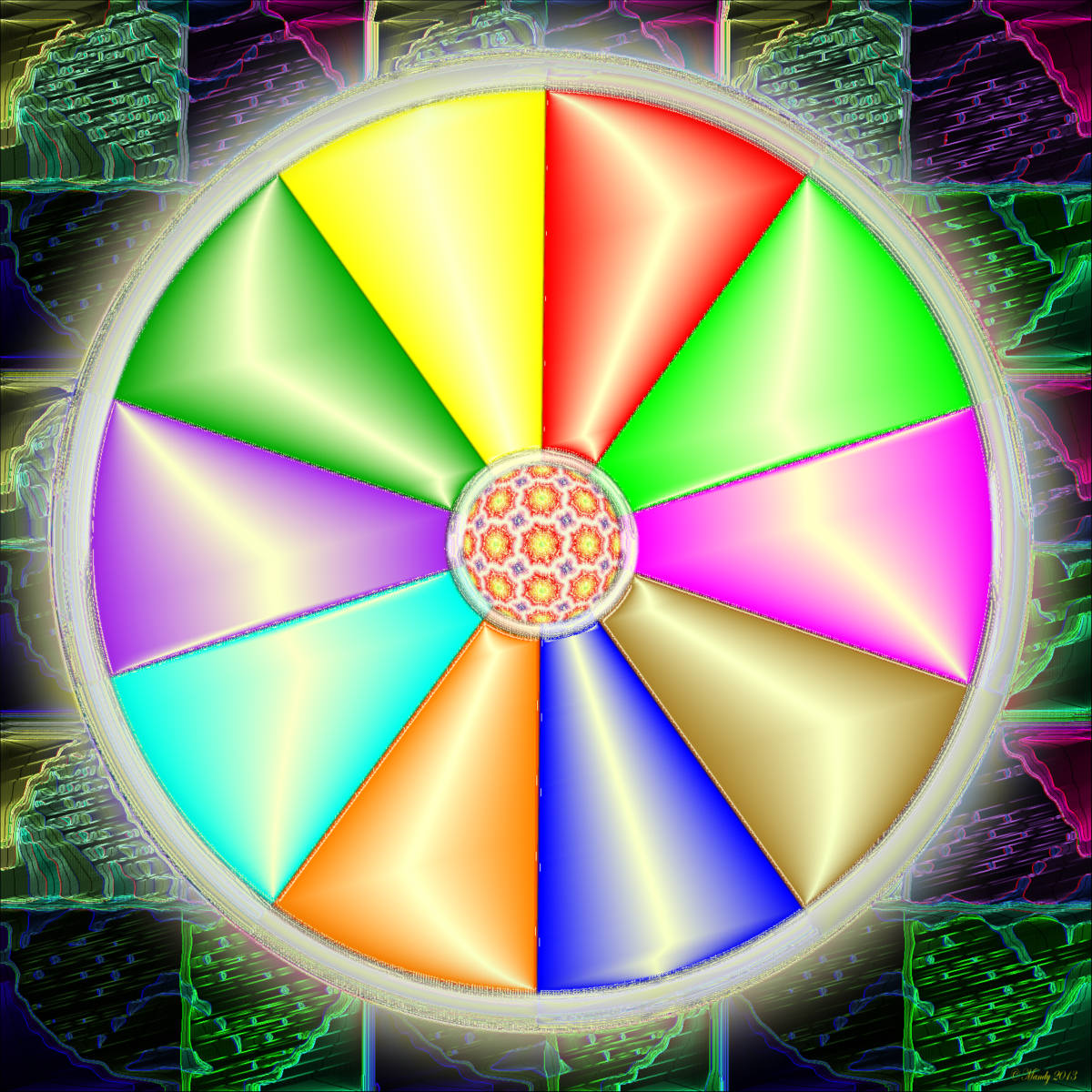 Solve Glowing Disc jigsaw puzzle online with 144 pieces
