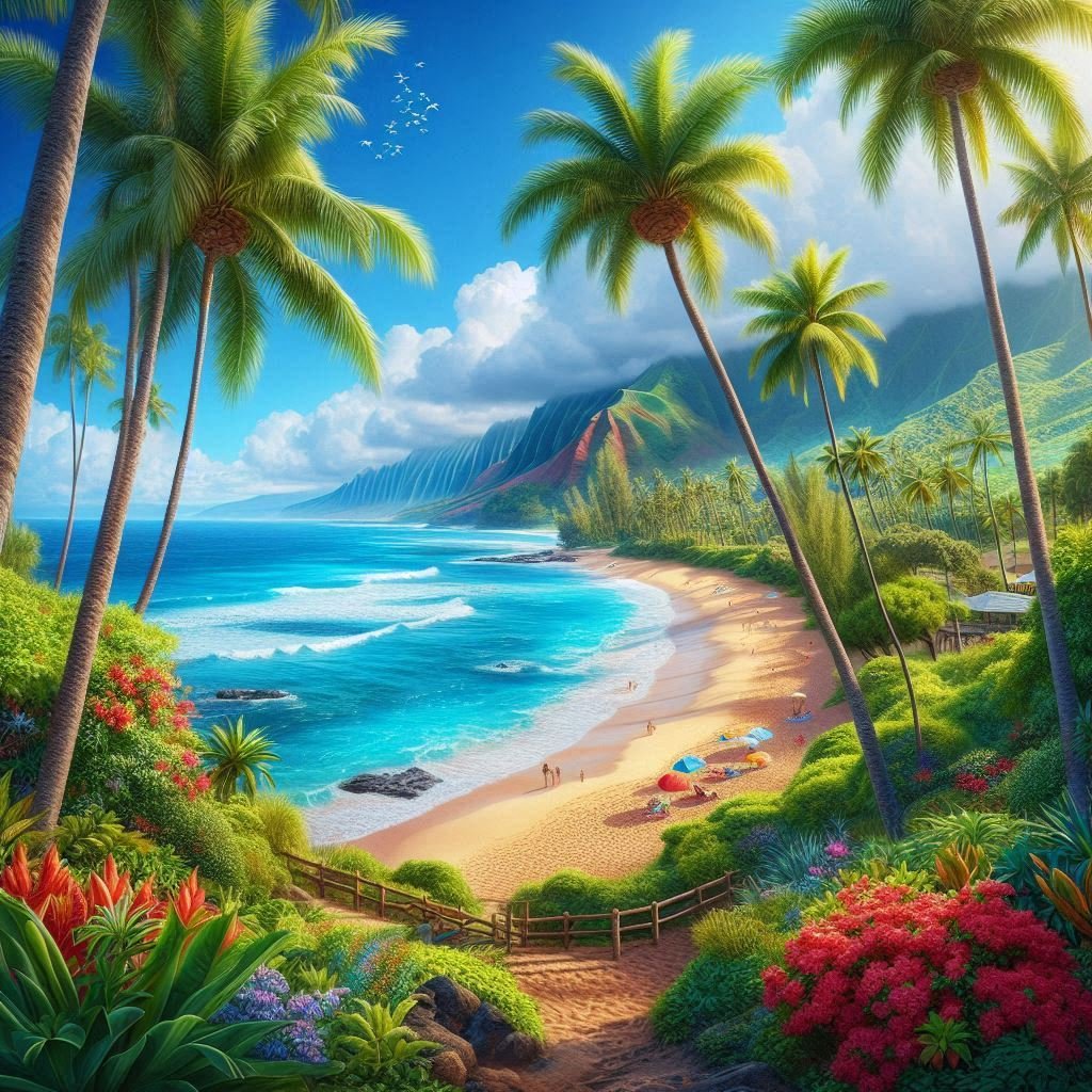 Solve Maui Beach jigsaw puzzle online with 49 pieces