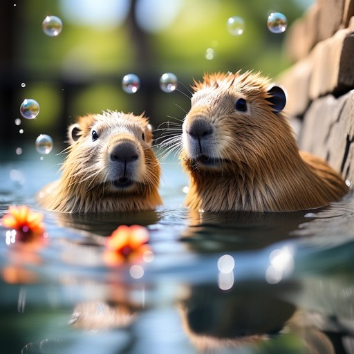 Solve Two cute capybara jigsaw puzzle online with 9 pieces