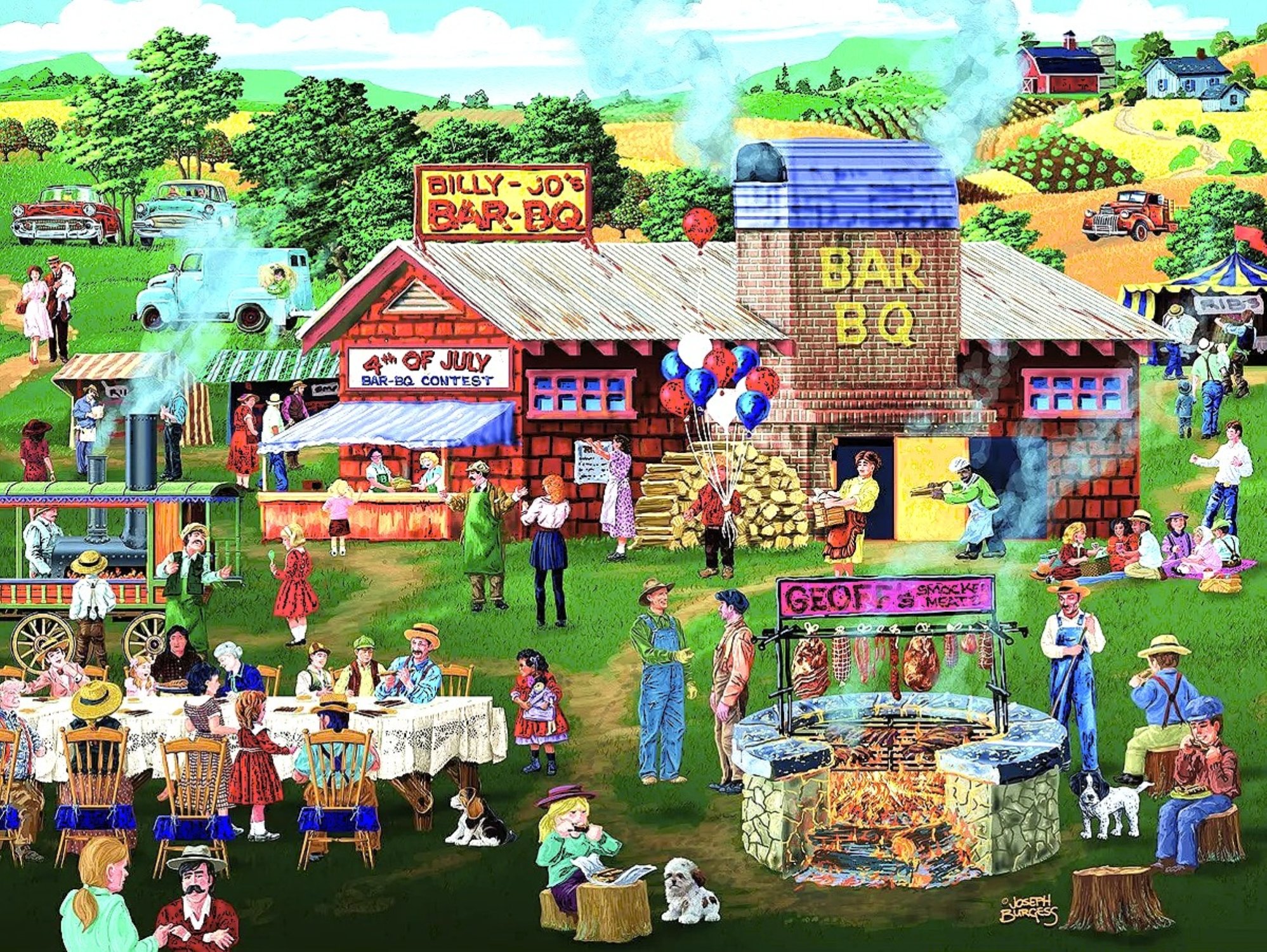 Solve Billy Joe's BBQ jigsaw puzzle online with 88 pieces
