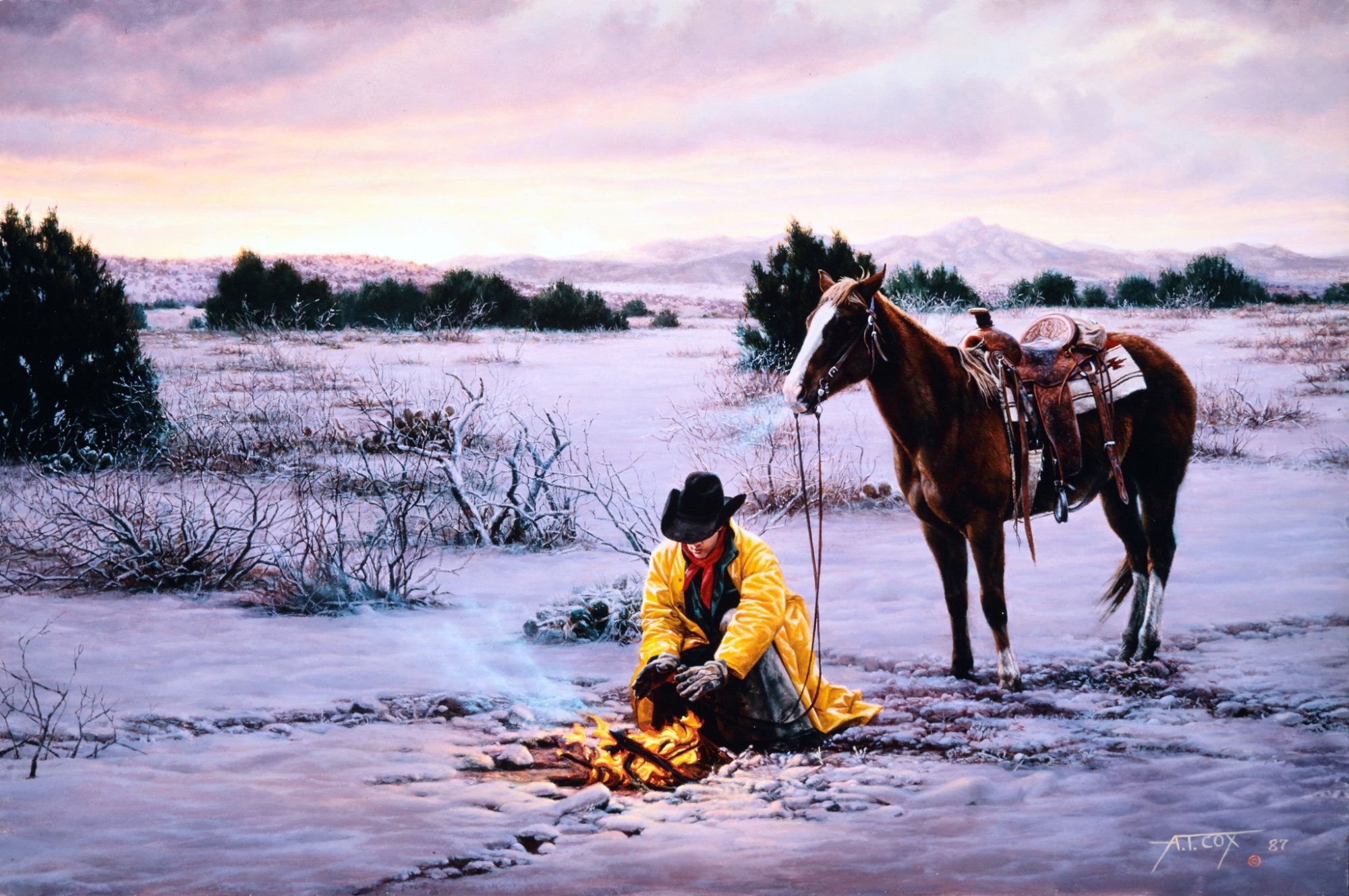 Solve "During The Chilly Hours of Dawn" Tim Cox Artist jigsaw puzzle ...