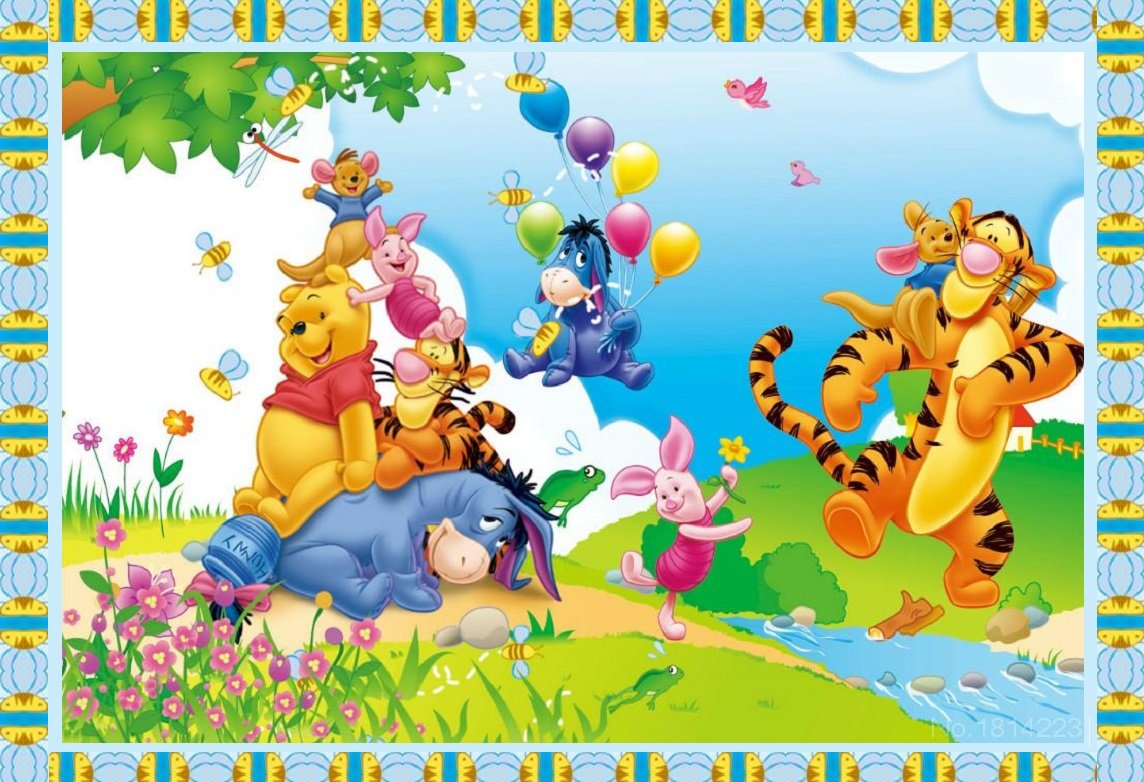 Solve Winnie the Pooh Happy Spring jigsaw puzzle online with 140 pieces