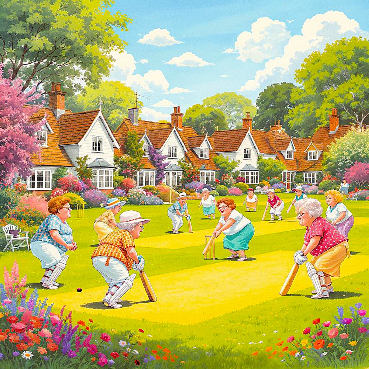 Solve When Ladies go Batty! Resize 9 - 600 pieces jigsaw puzzle online with 100 pieces