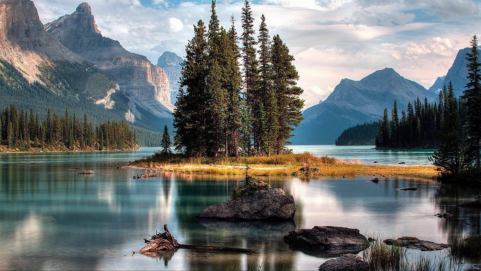 Jigsaw Puzzle | 91 pieces | Small island in the river with trees ...