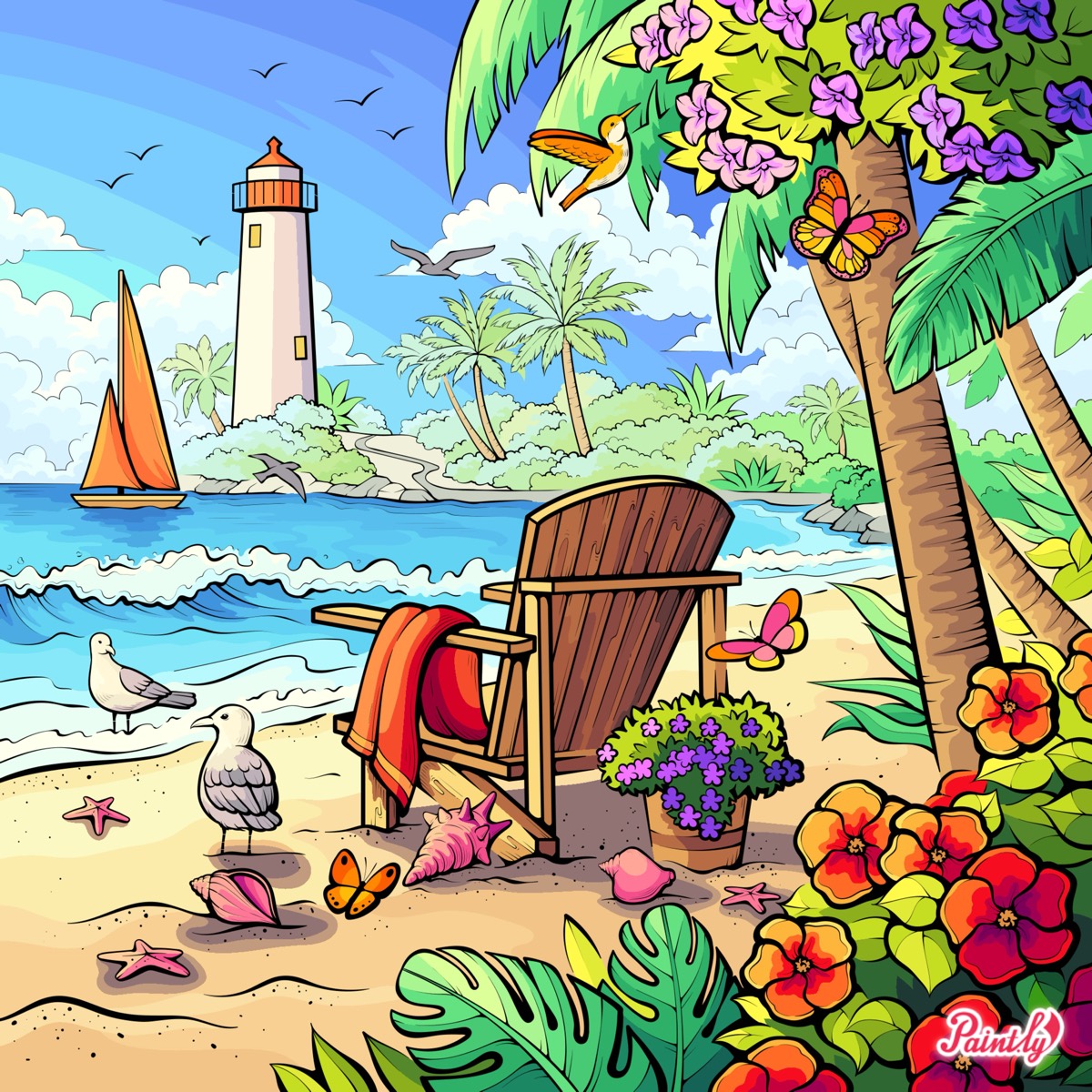 Solve Beach Time jigsaw puzzle online with 225 pieces