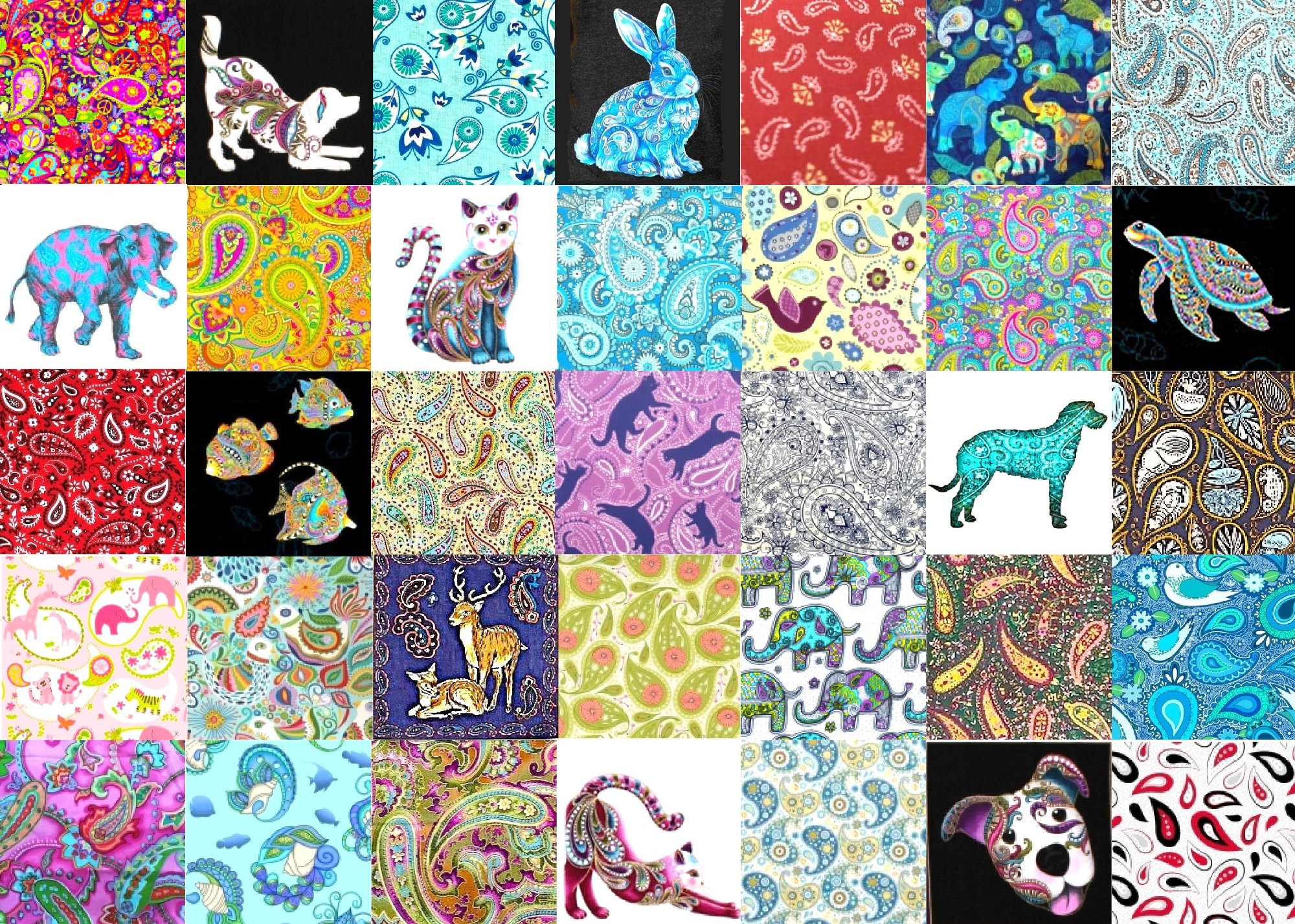 Solve PATCHWORK PAISLEY 34 jigsaw puzzle online with 140 pieces