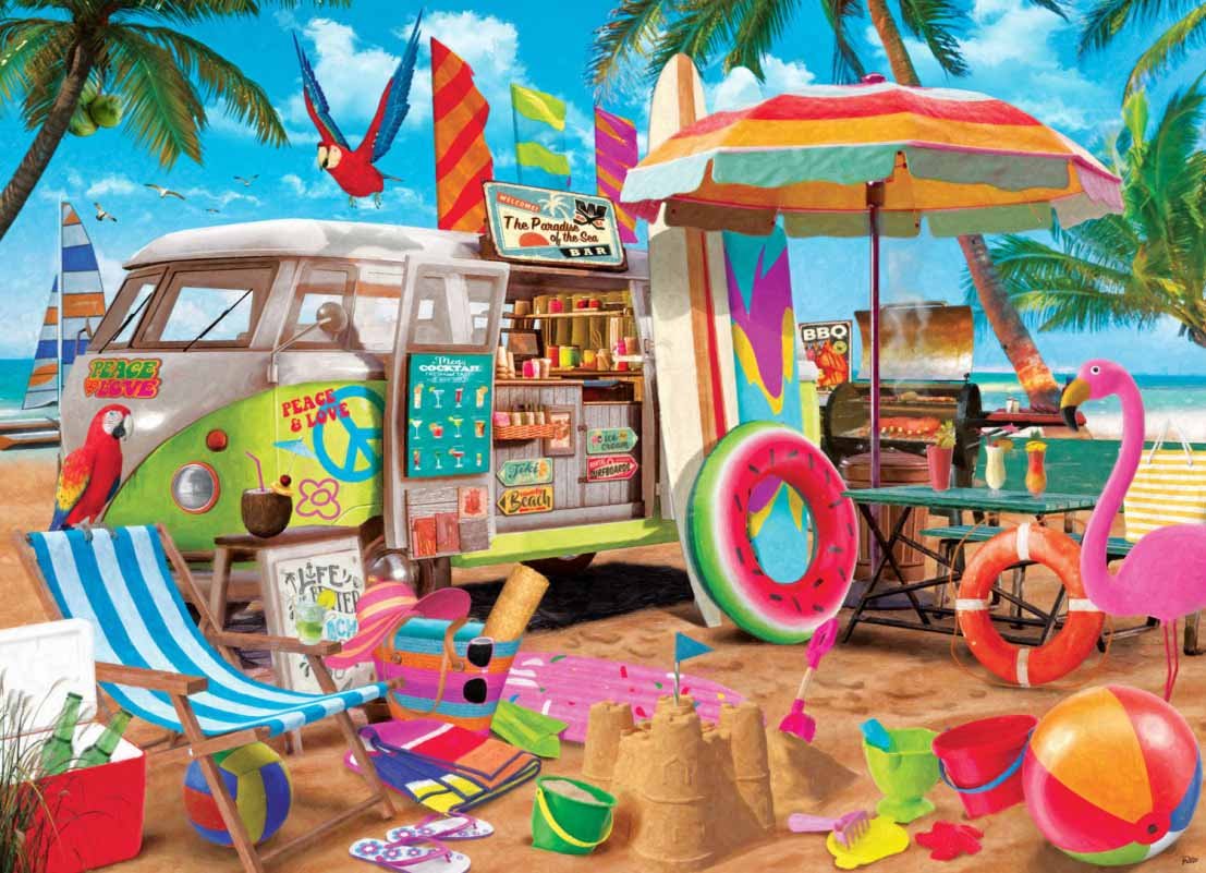 Solve Beach Camper jigsaw puzzle online with 140 pieces