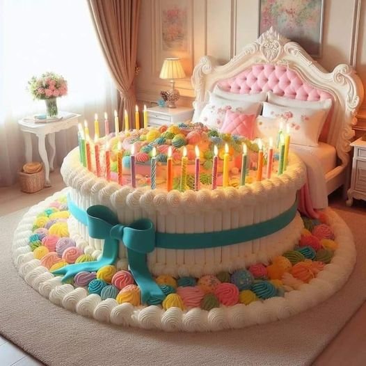 Solve Birthday Cake Bed from Cake House FB jigsaw puzzle online with 64 ...