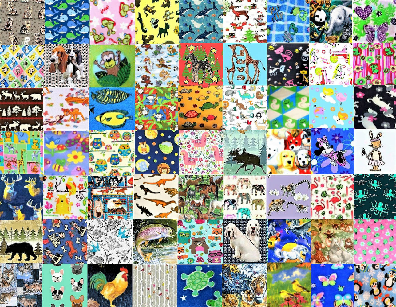 Solve PATCHWORK FLEECE ANIMALS jigsaw puzzle online with 130 pieces