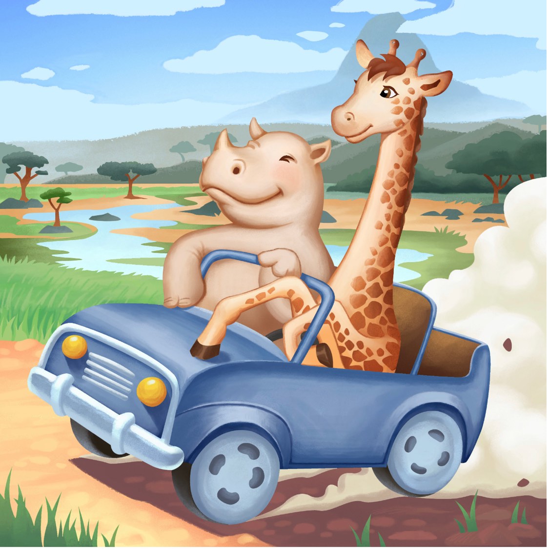 Solve Driving a blue car jigsaw puzzle online with 81 pieces