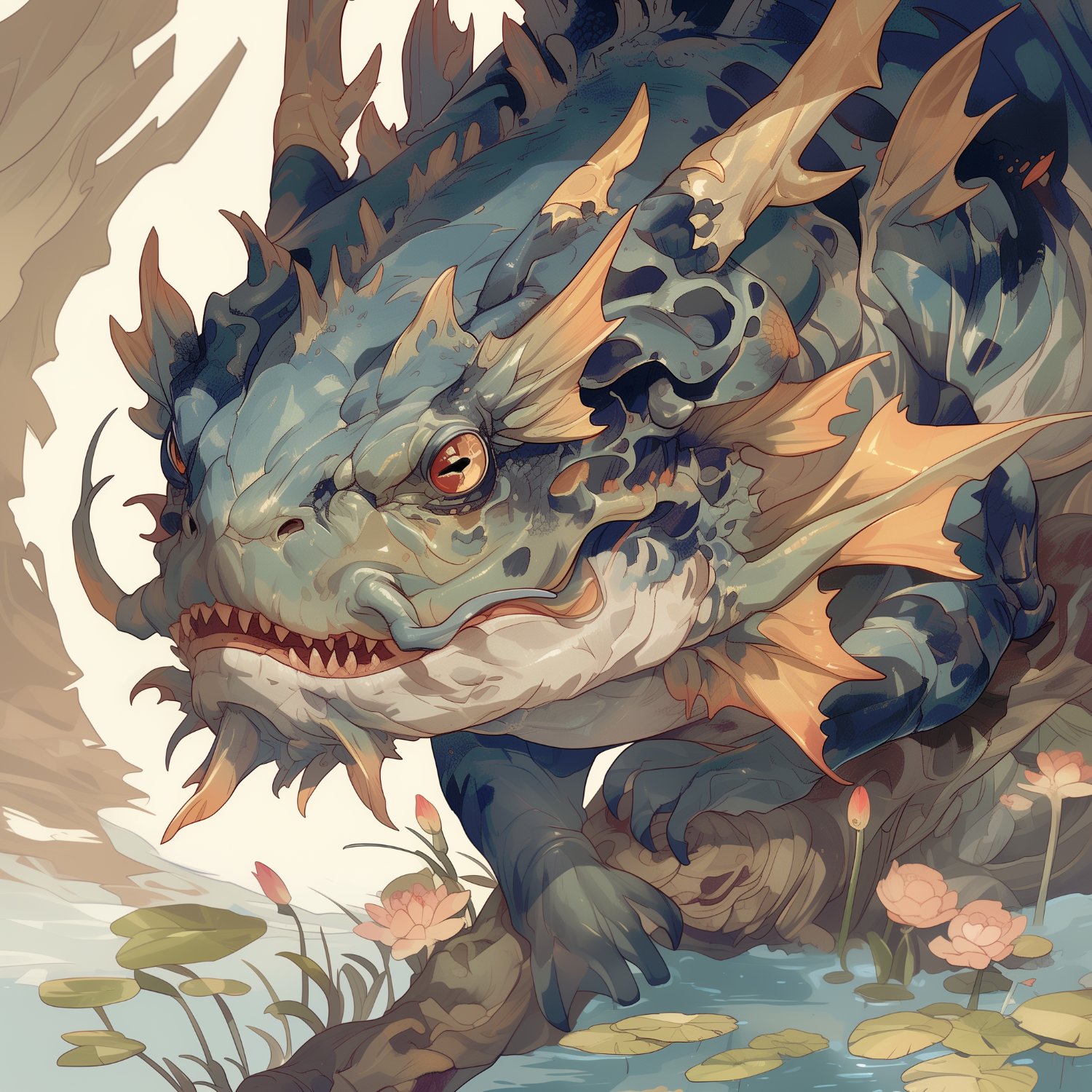 Solve dragon frog jigsaw puzzle online with 600 pieces