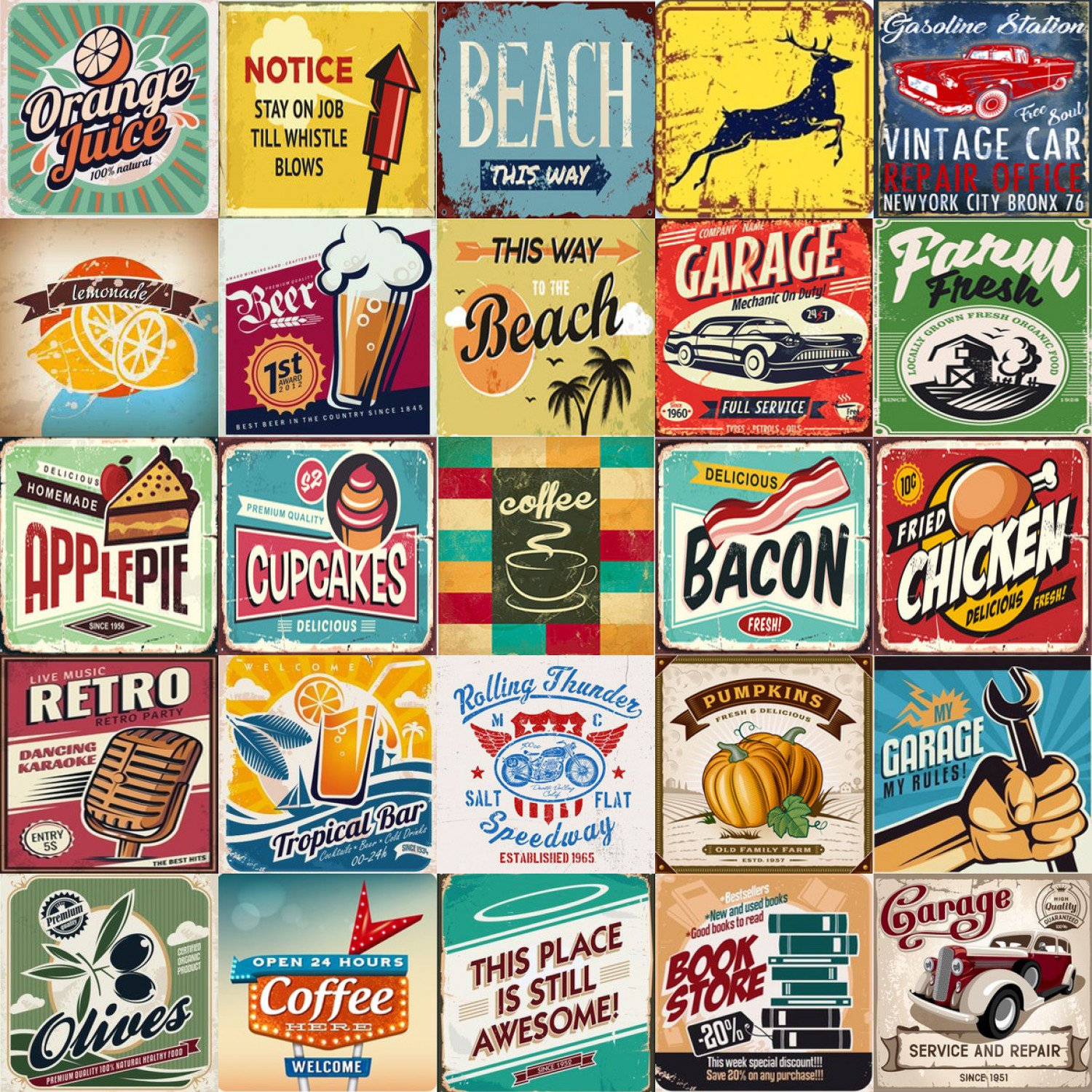 Solve Retro Signs - 3 jigsaw puzzle online with 529 pieces