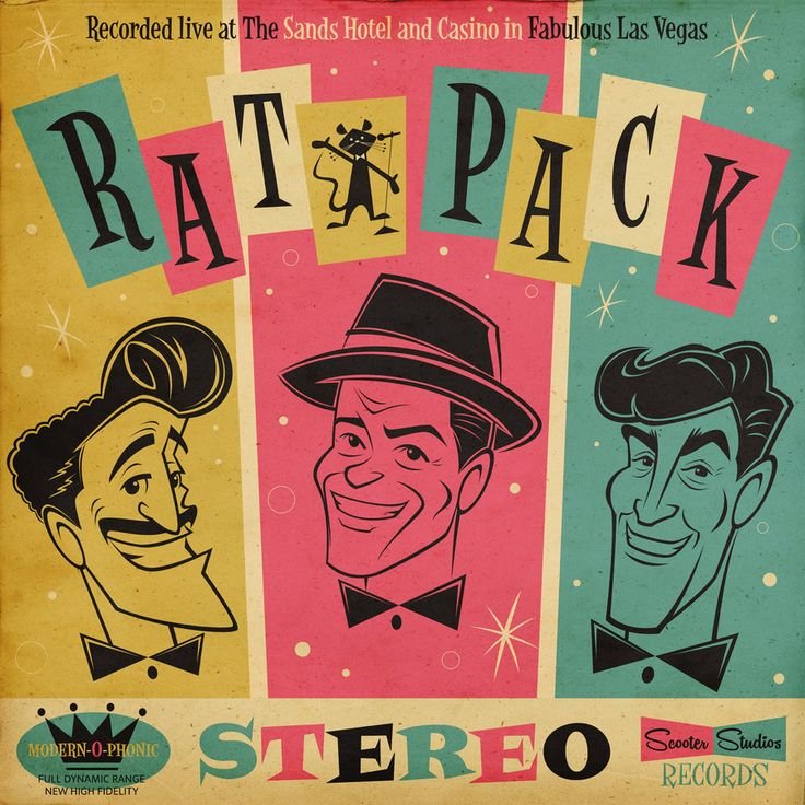 Solve Rat Pack Album Cover jigsaw puzzle online with 81 pieces