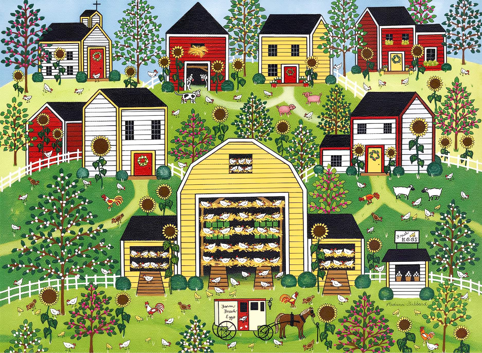 Solve The Chicken Barn jigsaw puzzle online with 165 pieces