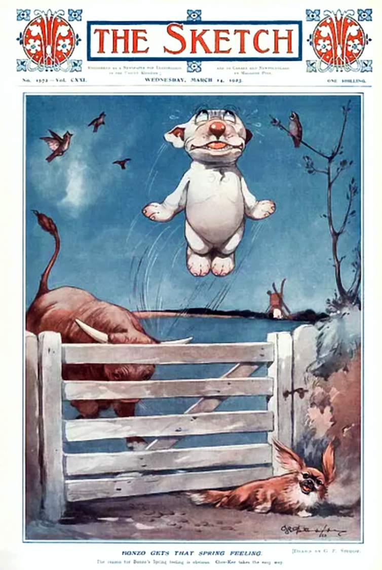 Solve The Sketch, March 1923, Bonzo Gets the Spring Feeling, by George ...