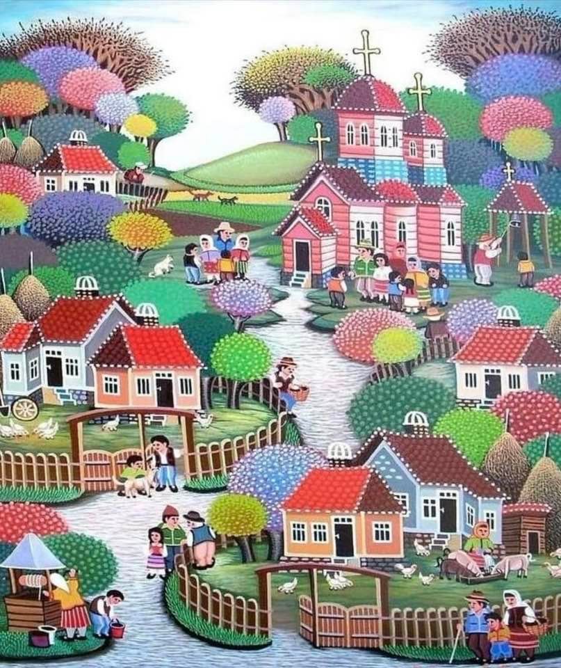 Solve the village stream (resize 9 to 195) jigsaw puzzle online with 56 ...