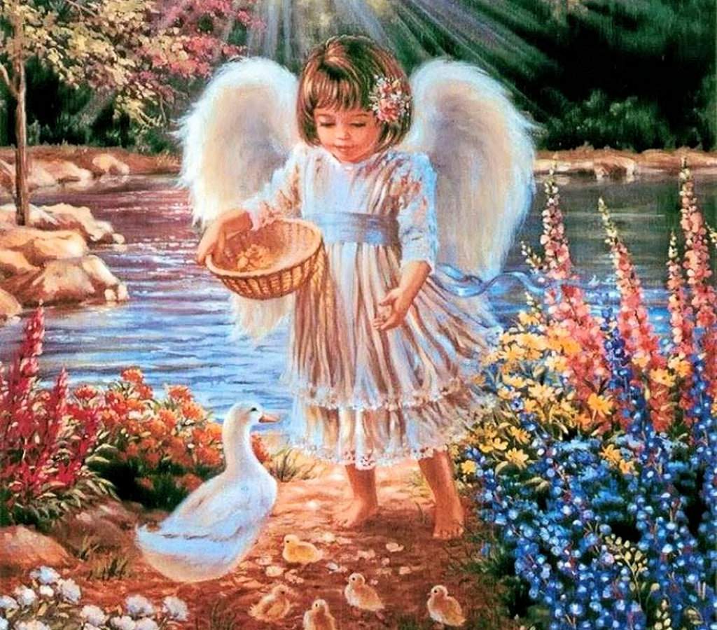 Solve PUZZLE - Little Angel jigsaw puzzle online with 255 pieces