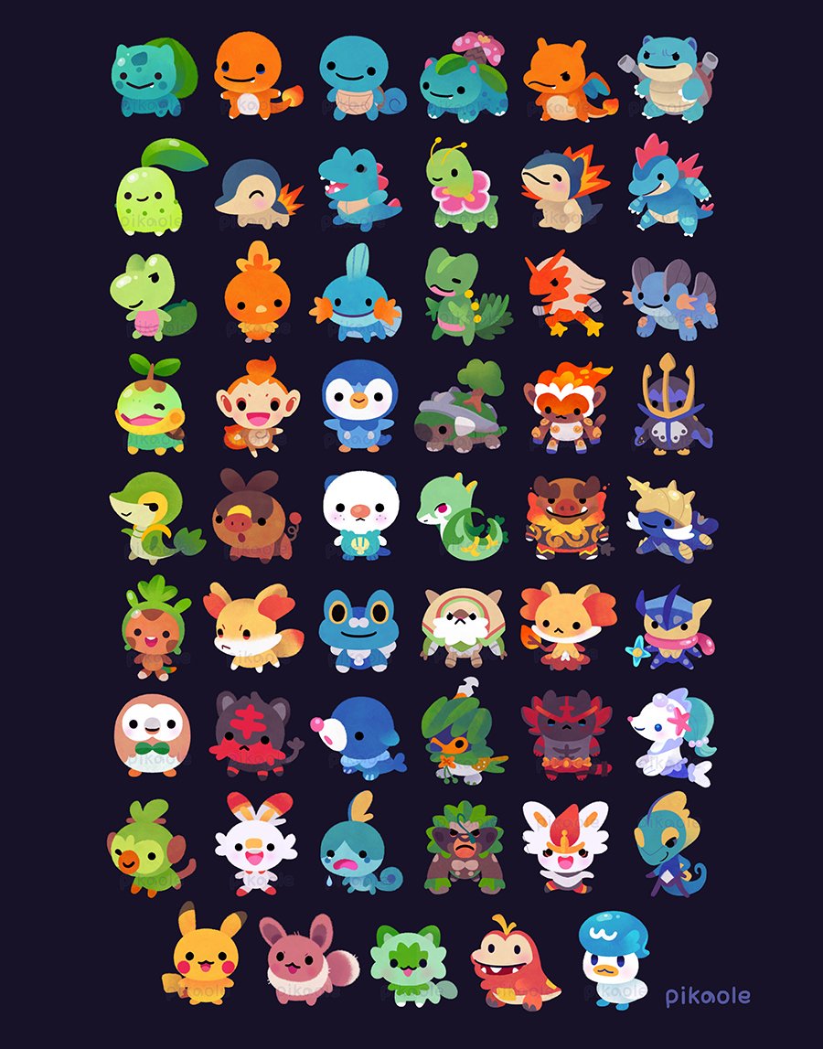 Solve "Starter Pokemon" by Pikaole jigsaw puzzle online with 304 pieces