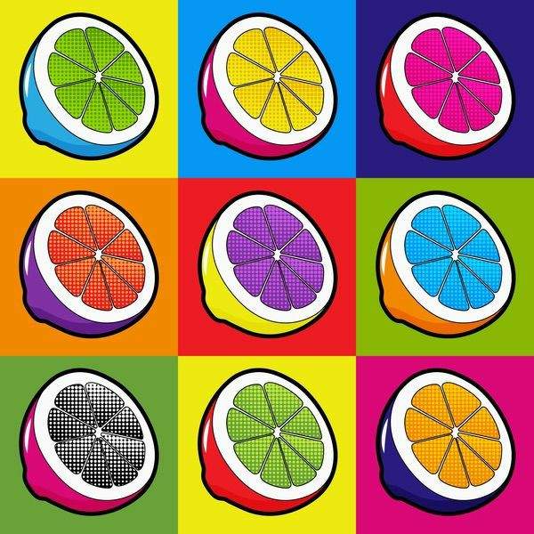 Solve Rainbow Lemons jigsaw puzzle online with 81 pieces