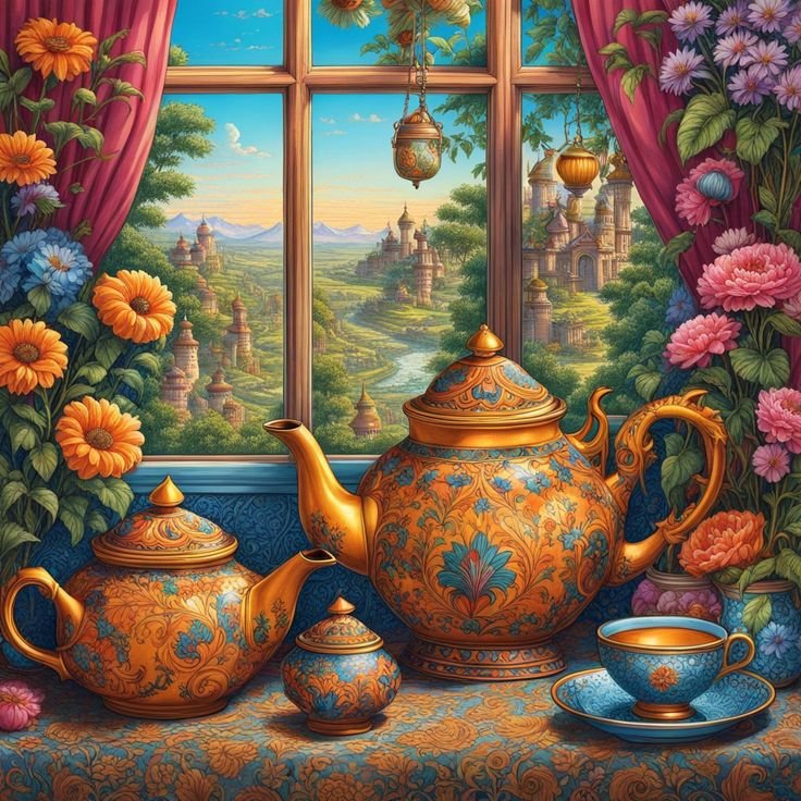 Solve Afternoon Tea jigsaw puzzle online with 81 pieces