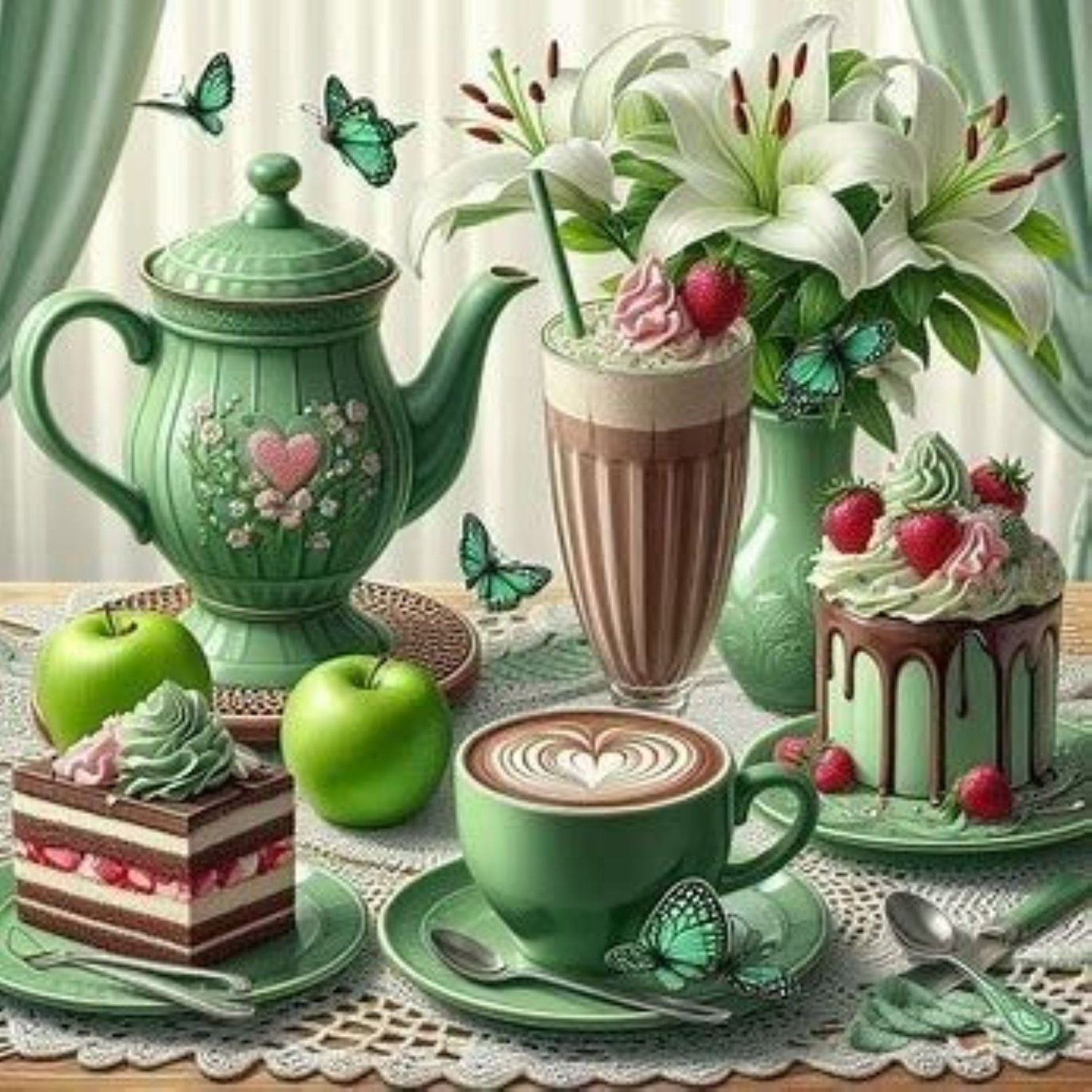 Solve Mint green delight jigsaw puzzle online with 600 pieces