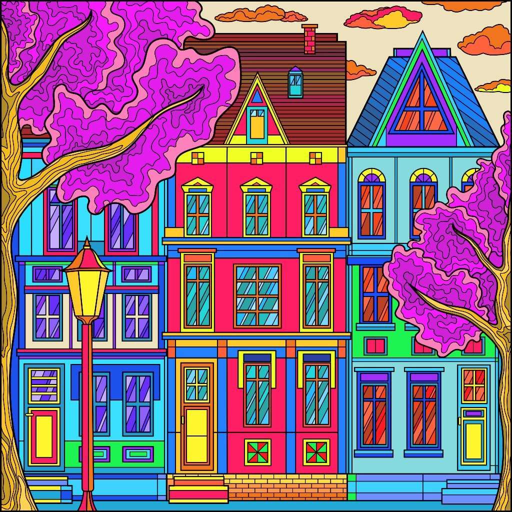 Solve A Colorful Neighborhood jigsaw puzzle online with 64 pieces