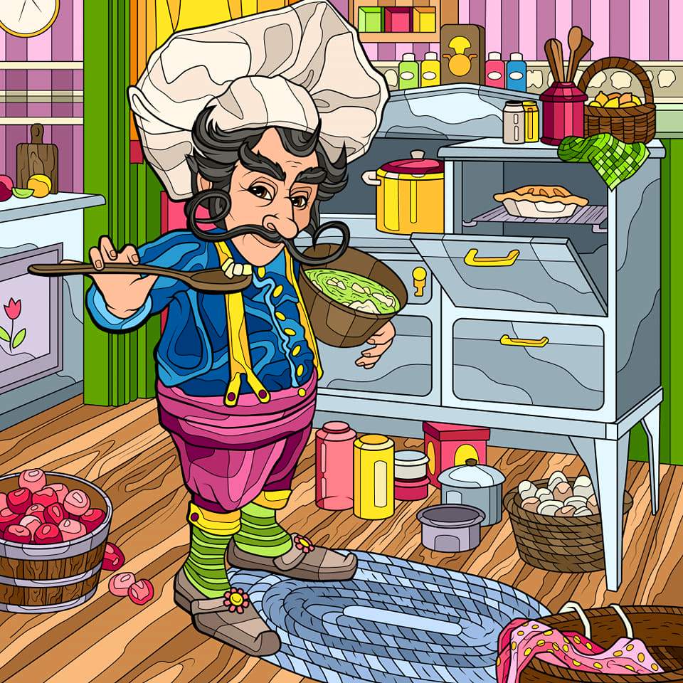 Solve The Baker jigsaw puzzle online with 64 pieces