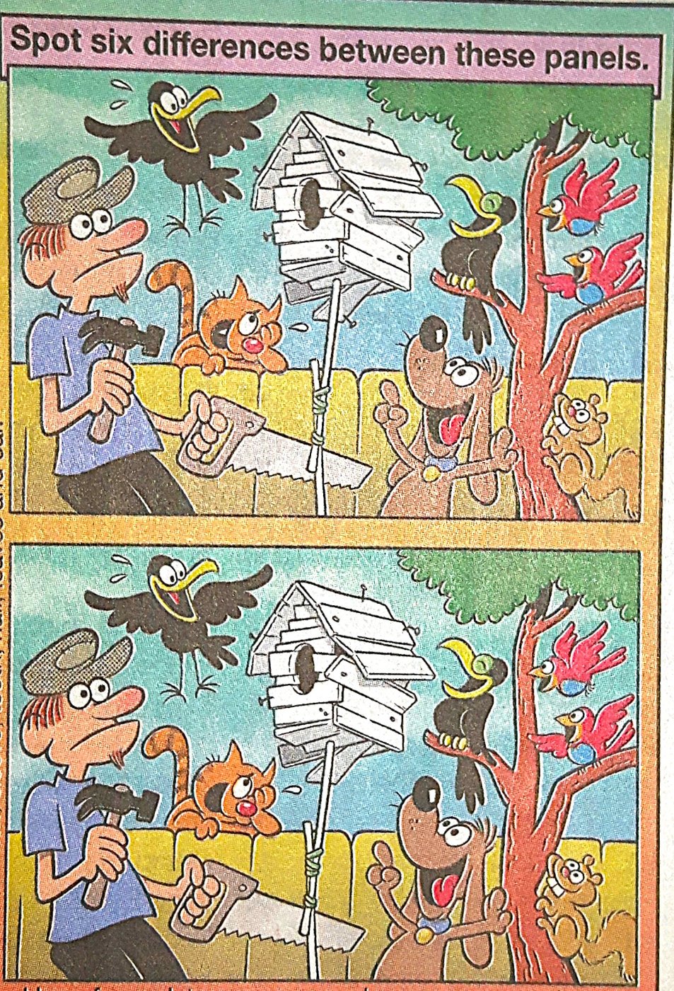 Solve Spot the 6 Differences jigsaw puzzle online with 35 pieces