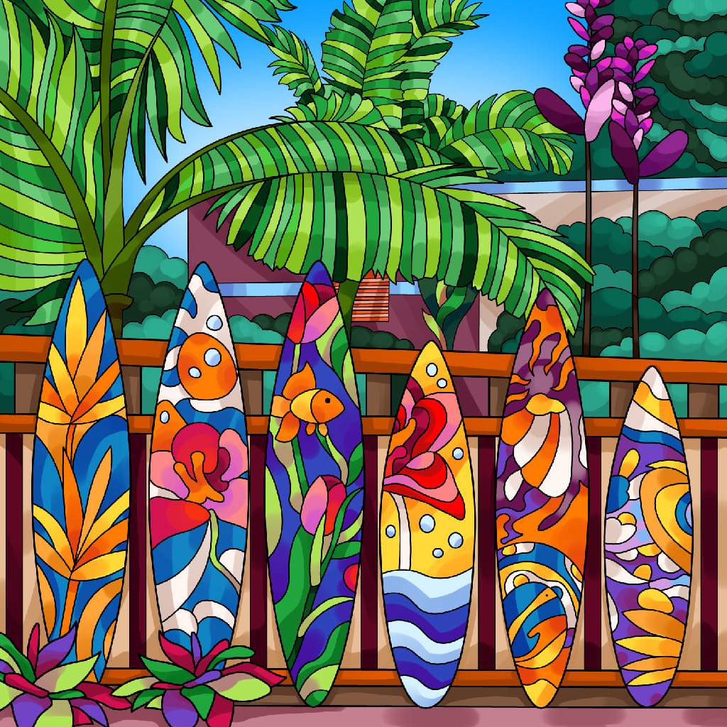 Solve Surfing Hawaii jigsaw puzzle online with 25 pieces