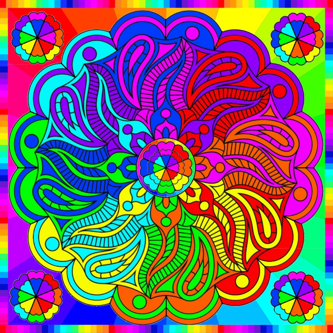 Jigsaw Puzzle | 16 pieces | a Mandala Swirl 1-12-26c | Jigidi