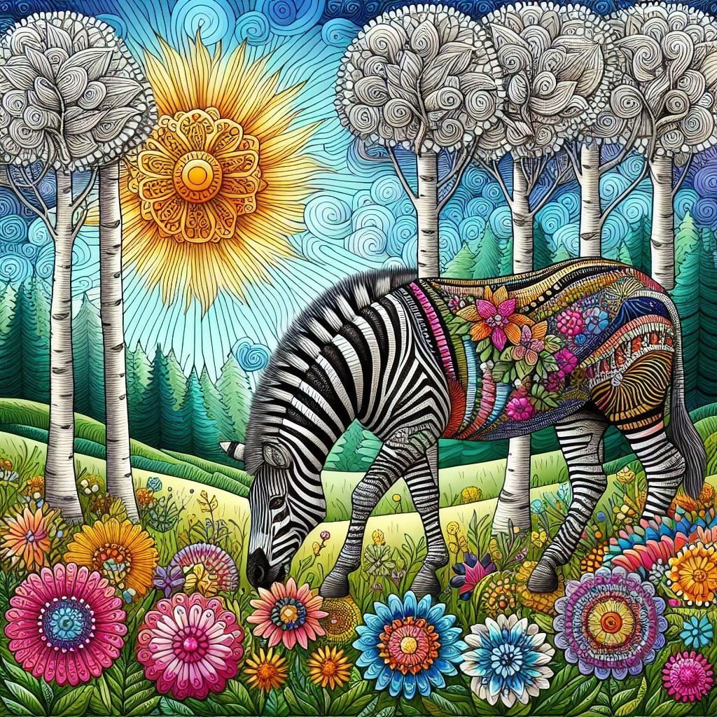 Solve Grazing Zebra jigsaw puzzle online with 81 pieces