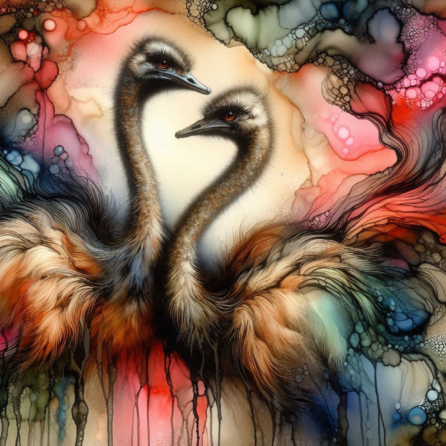 Solve Ostriches jigsaw puzzle online with 600 pieces