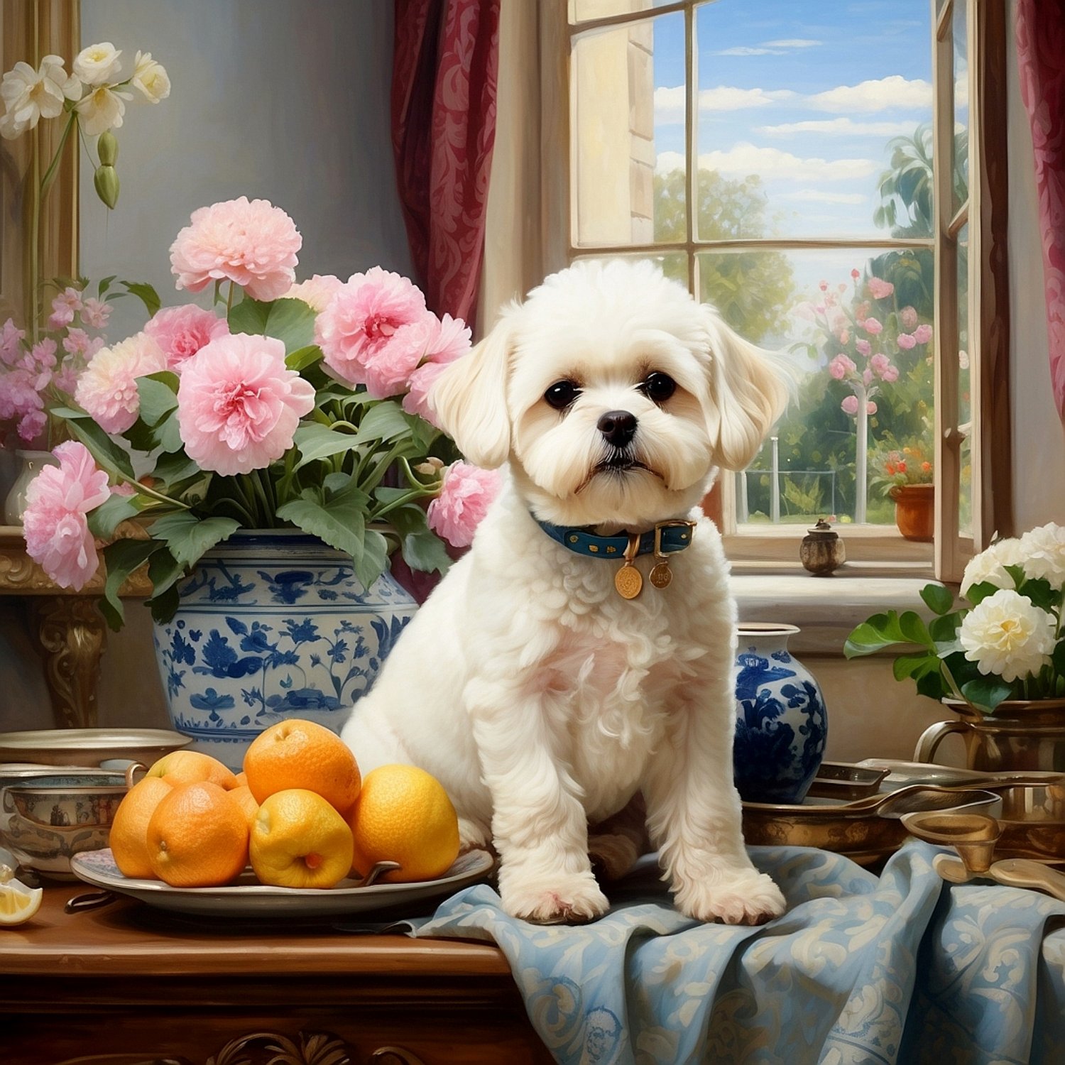 Solve Still Life with Dog, resizable 9 to 600 pieces jigsaw puzzle ...