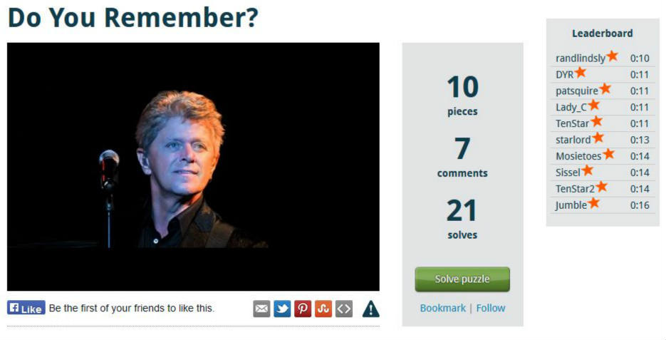 Solve 10* - Peter Paul Cetera jigsaw puzzle online with 15 pieces
