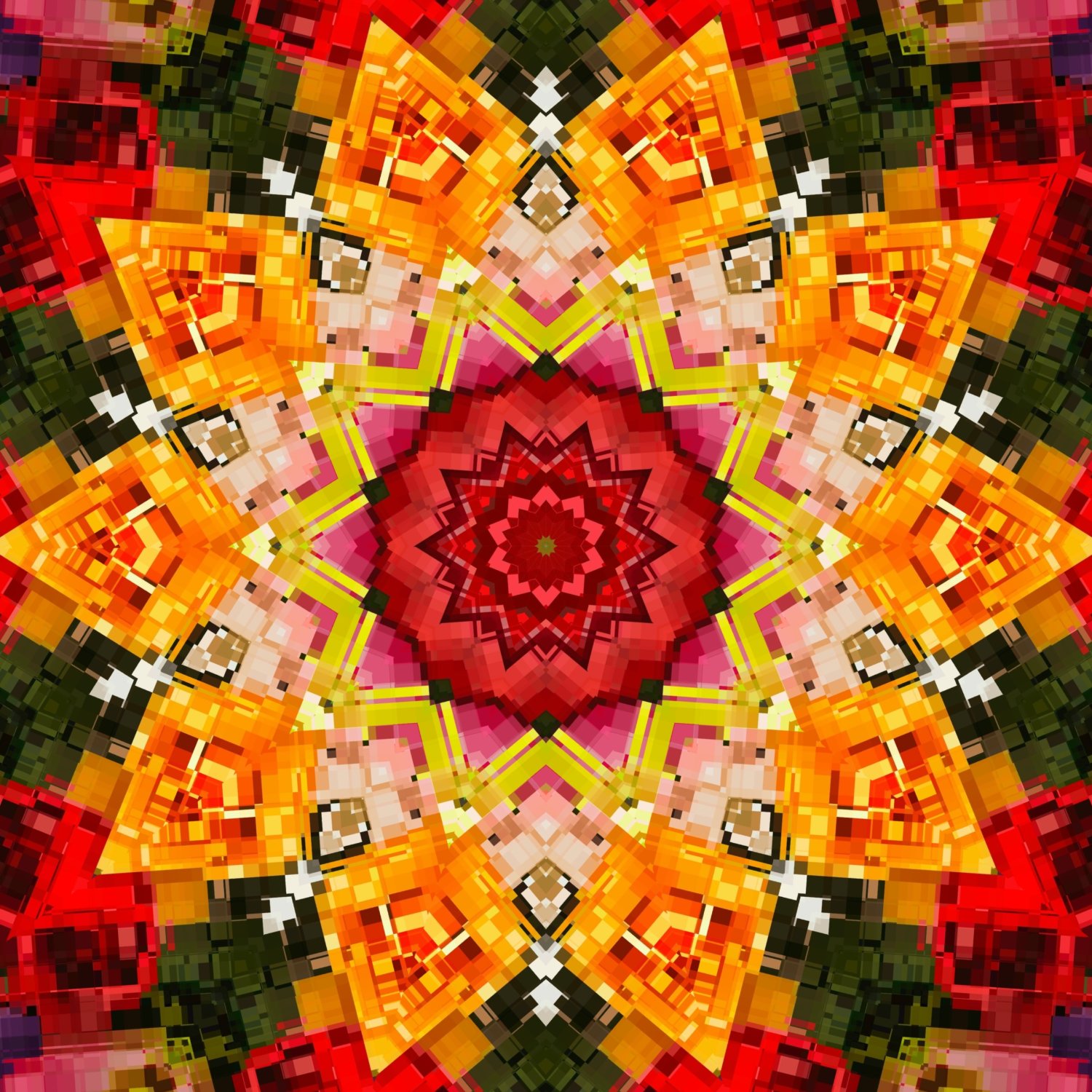 Solve Mosaic Kaleidoscope jigsaw puzzle online with 100 pieces