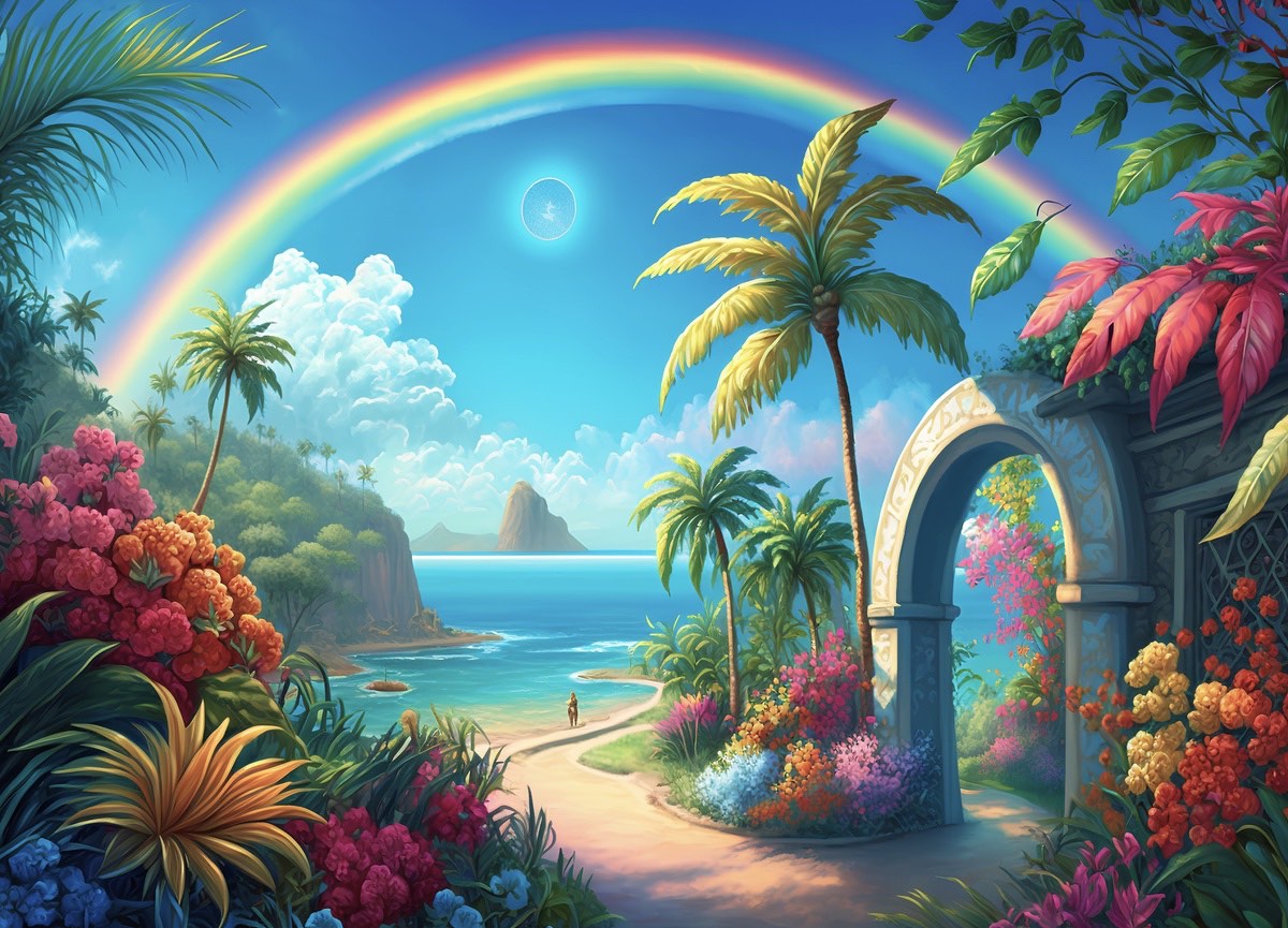 Solve Over The Rainbow Fantasy jigsaw puzzle online with 88 pieces