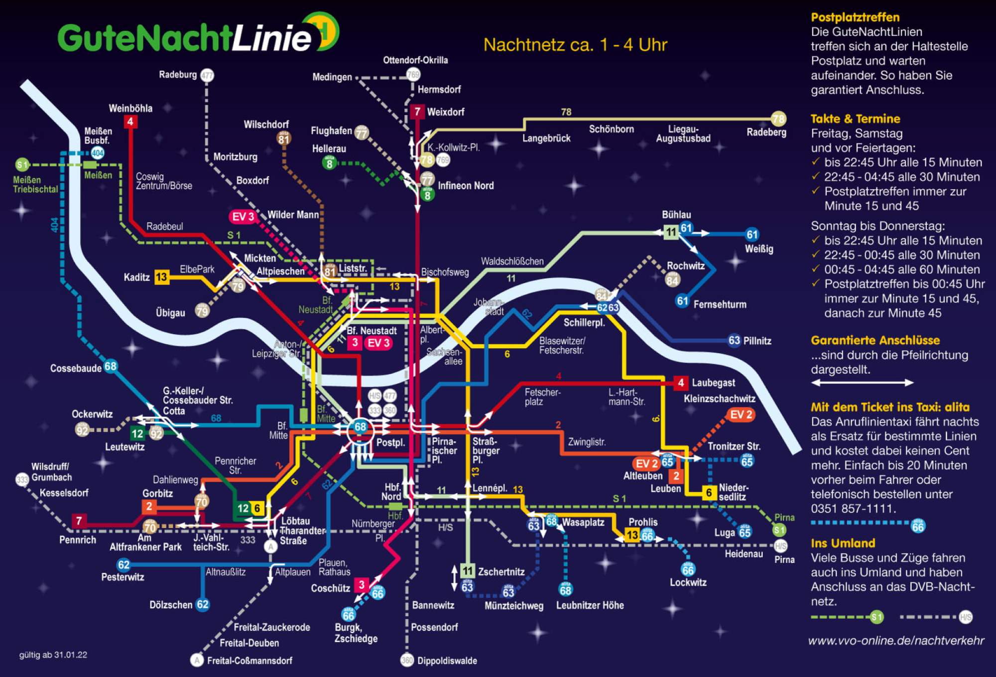 Solve Dresden Night Transit Map jigsaw puzzle online with 600 pieces