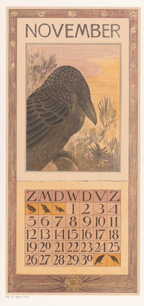 Solve Theo van Hoytema - Calendar page for November - 1899? or 1905 ...